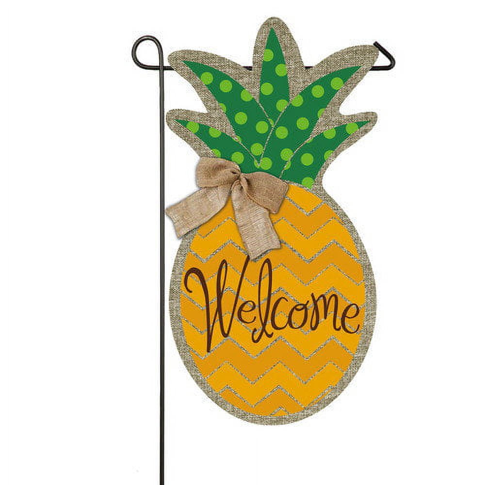 Sculpted Polka Dot Pineapple Welcome Burlap Garden Flag - Walmart.com