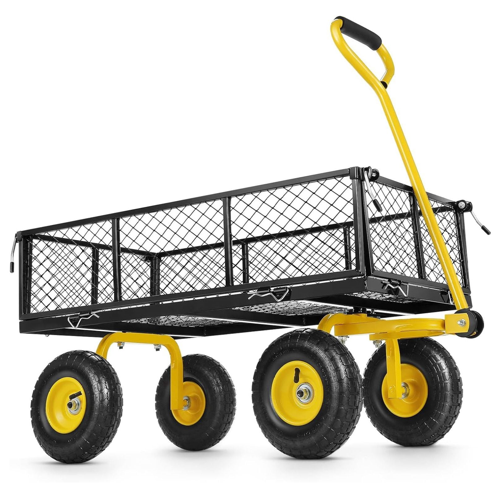 Garden Cart, 660Lb Heavy Duty Garden Wagon, Mesh Foldable Garden Cart ...