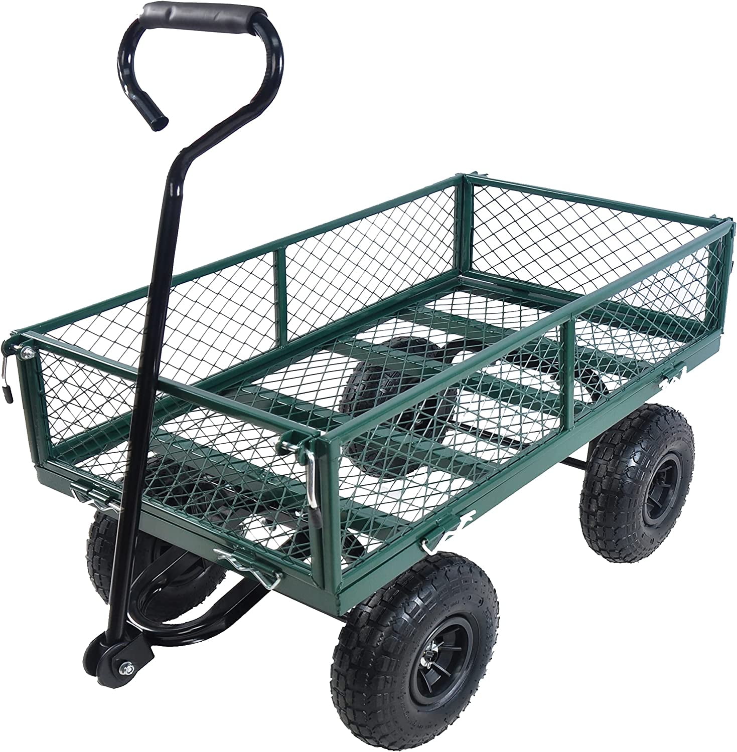 Garden Cart Flatbed with Removable Sides, Heavy Duty Yard Cart with ...