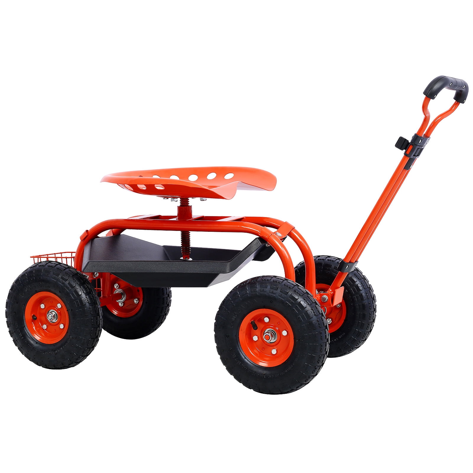 Garden Cart Gardening Workseat w/Wheels, Patio Wagon Scooter for ...