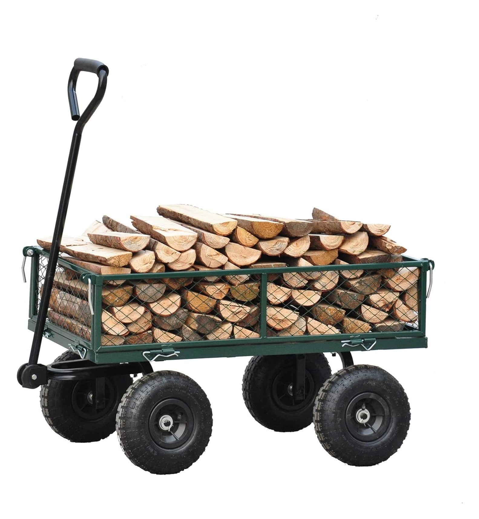 Garden Cart Heavy Duty 600 lbs Capacity Metal Mesh Wagon with Removable ...