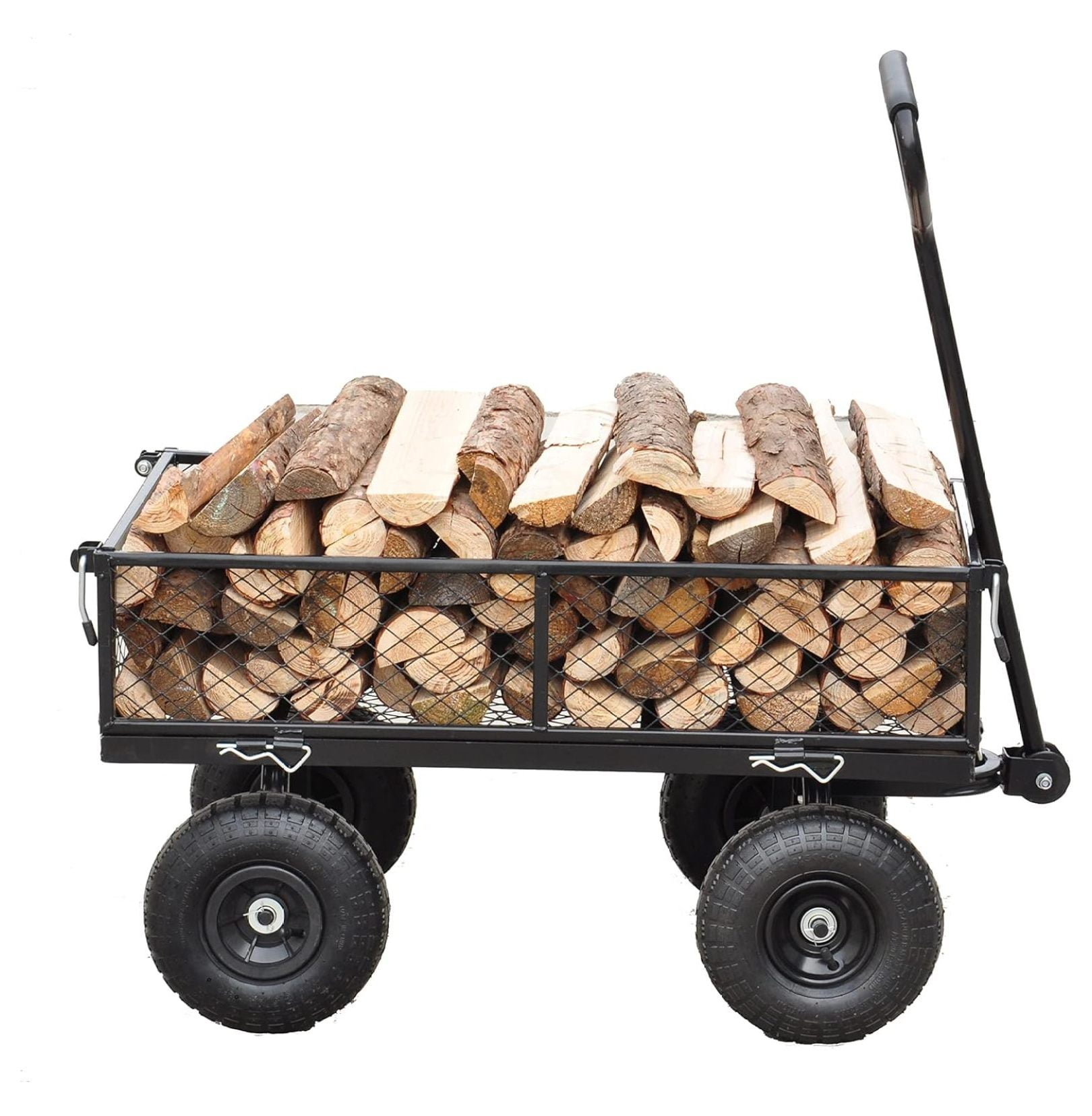 Garden Cart Heavy Duty 600 lbs Capacity Metal Mesh Wagon with Removable ...