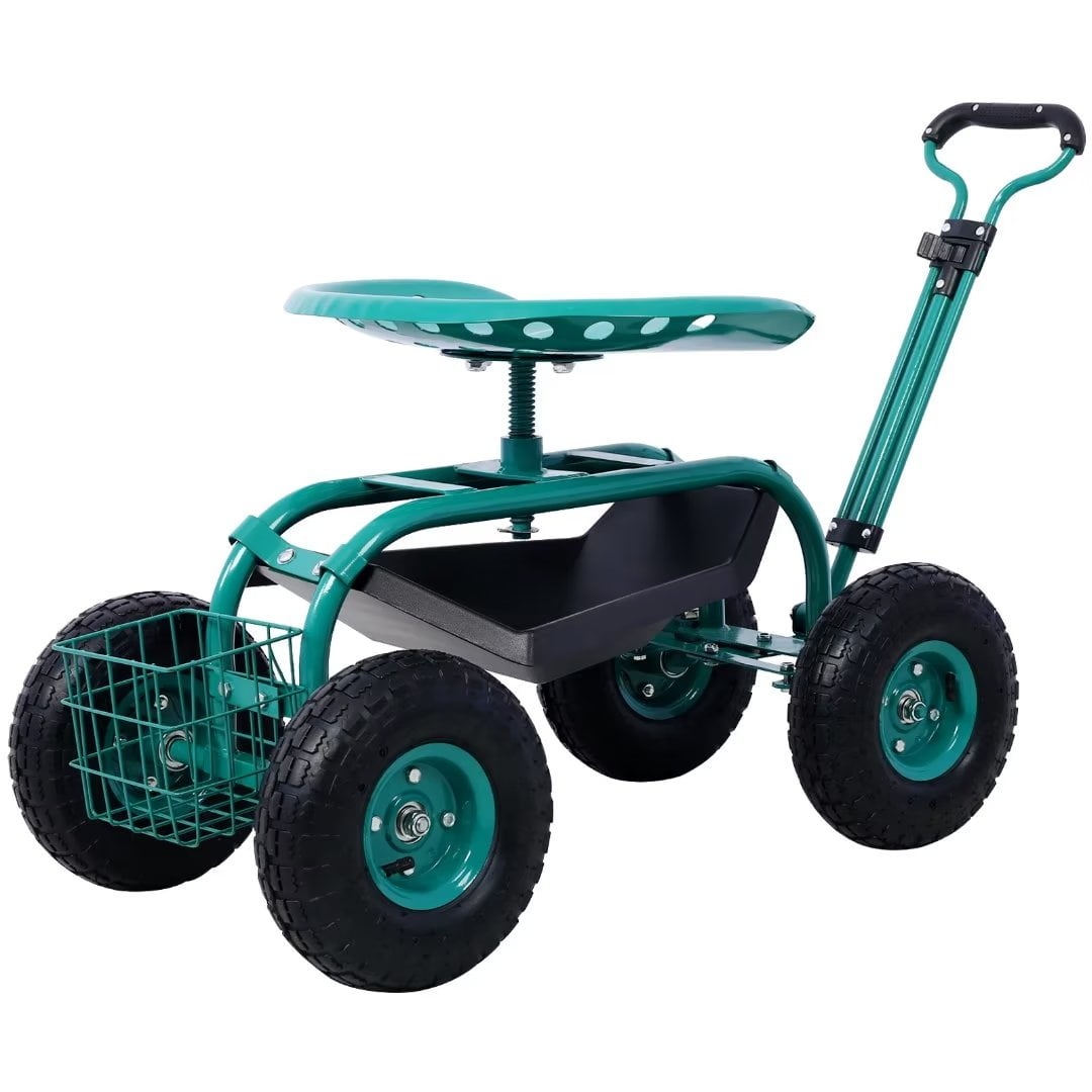 Garden Cart Rolling Scooter, Gardening Workseat Garden Tool Cart with ...