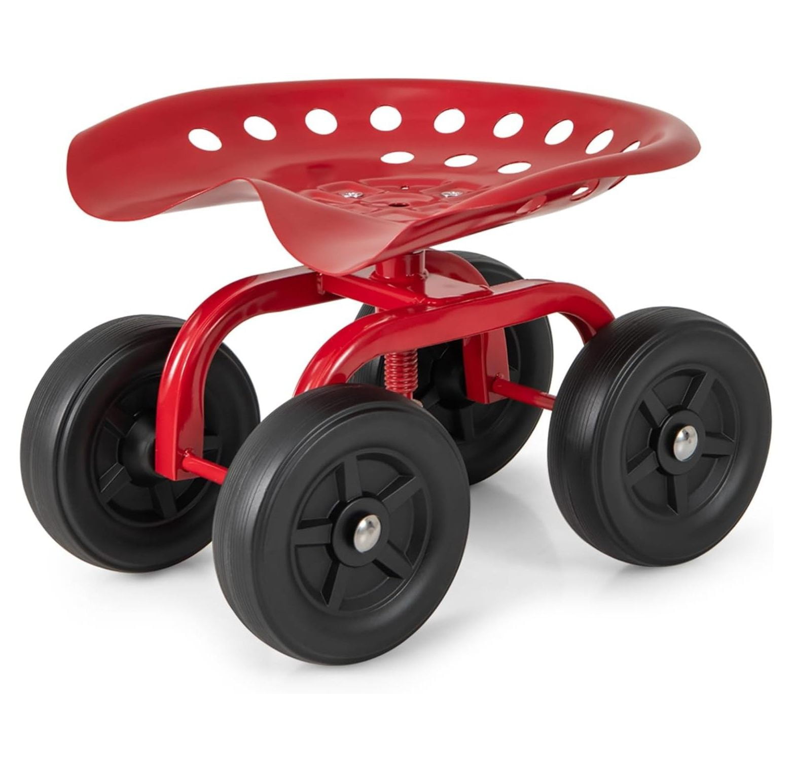 Garden Cart with Seat, Gardening Rolling Stool Scooter with Wheels ...