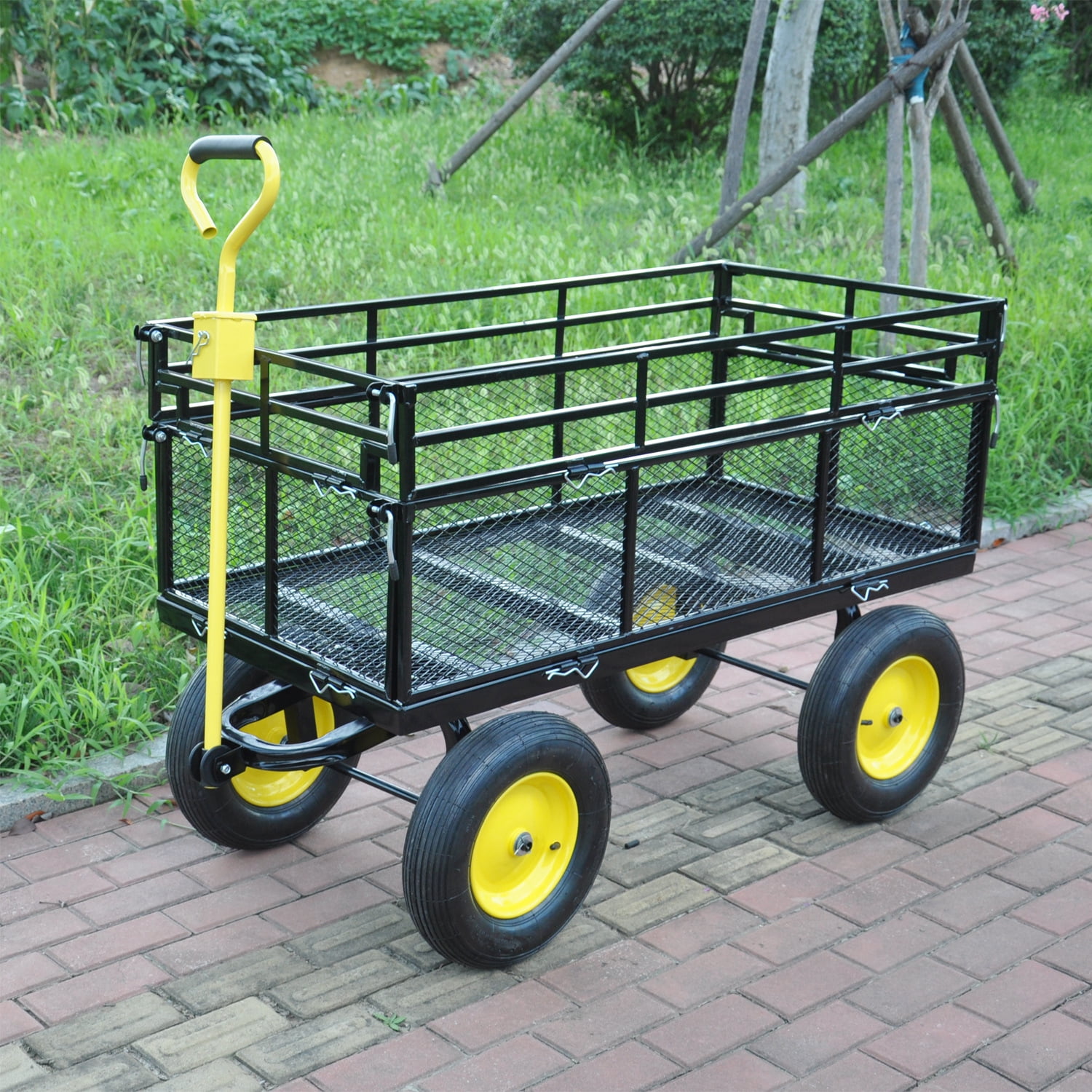 Garden Cart Truck for Easy Firewood Transport - Yellow+Black - Walmart.com