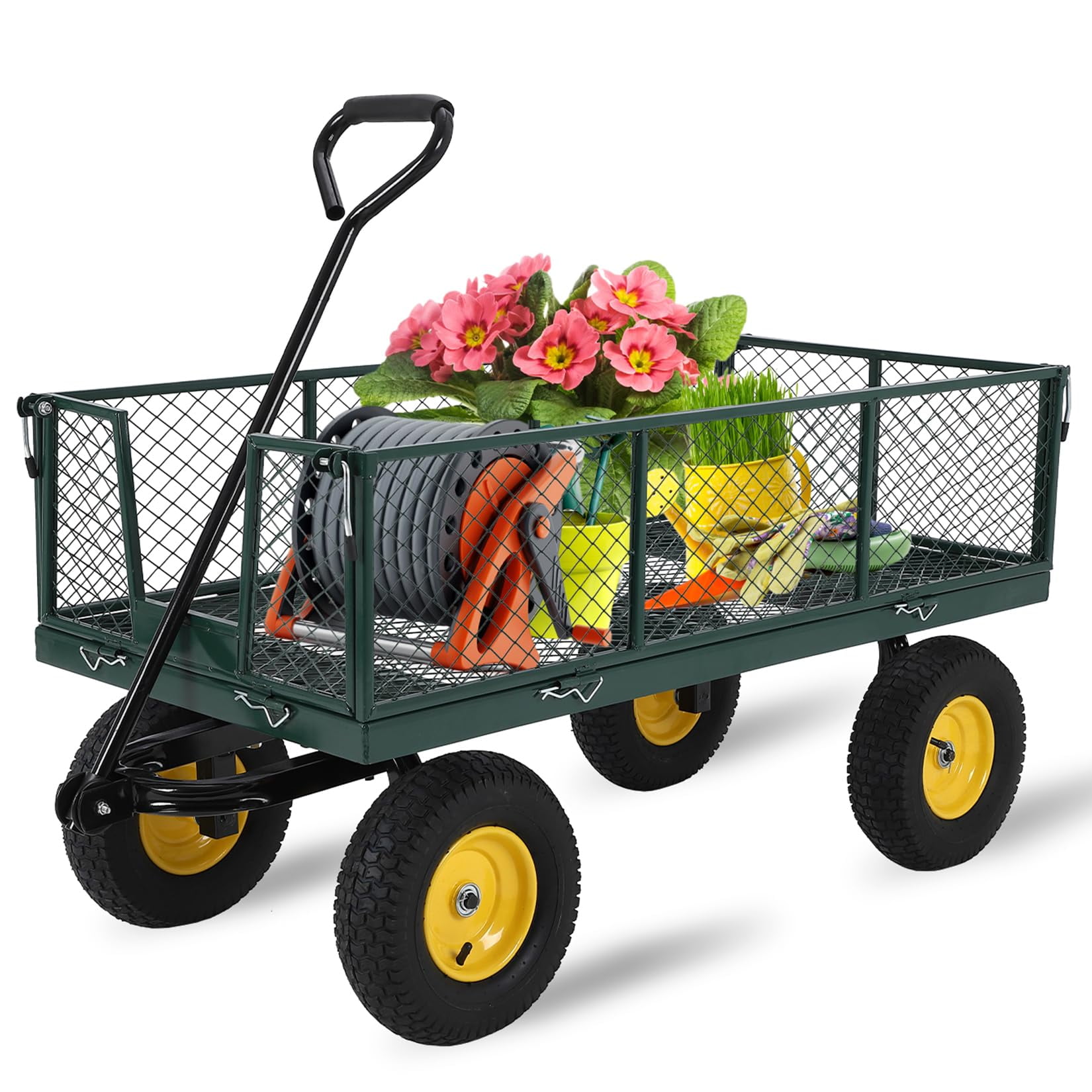 Garden Cart on Wheels 880Lbs/1100Lbs/1500Lbs Capacity, Heavy Duty Full ...