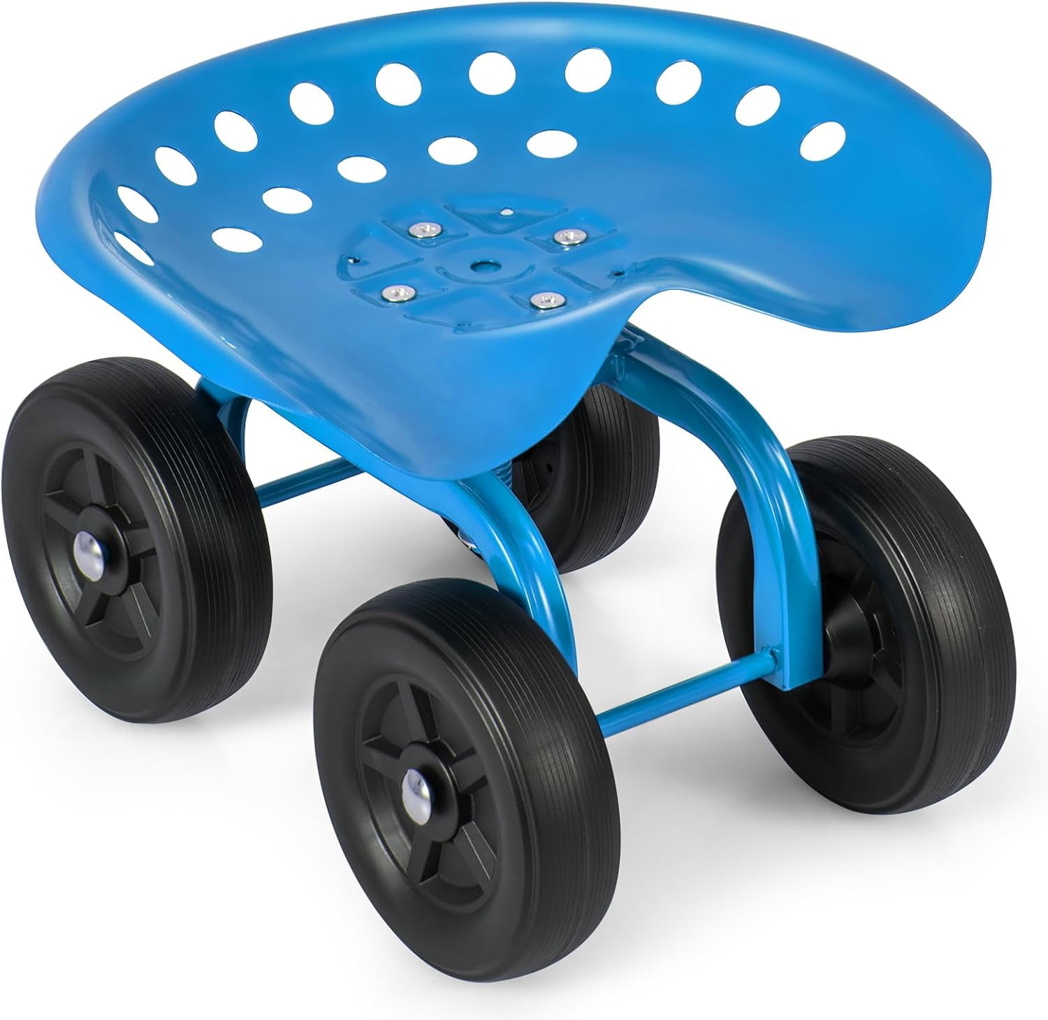 Garden Cart with Wheels, Utility Stool Cart w/Adjustable 360 Degree ...