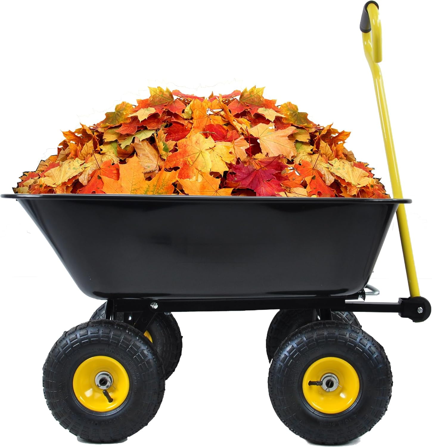 Garden Cart Yard Wagon Dump Cart on Wheels Outdoor Gardening Cart with ...