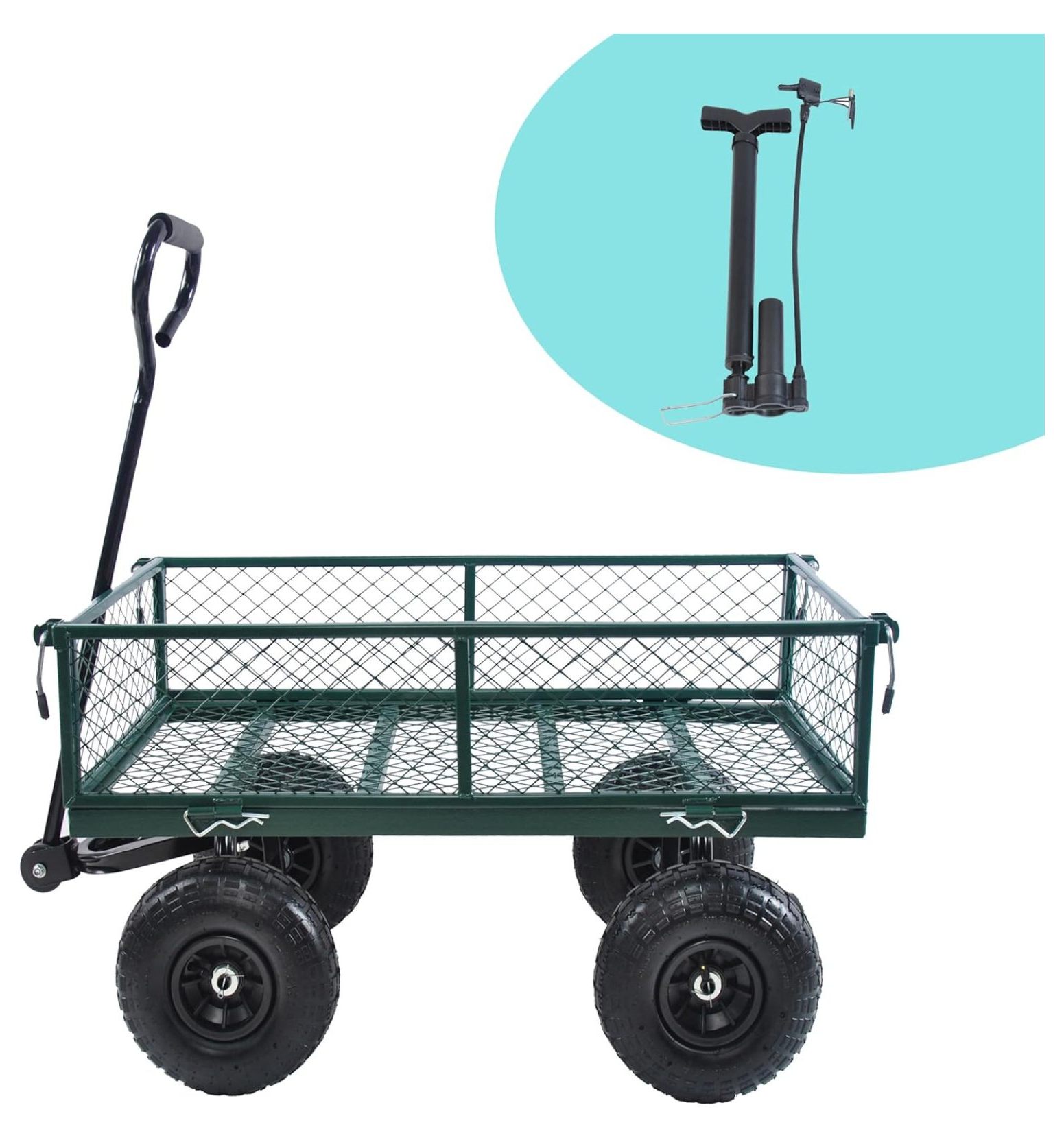 Garden Cart with Removable Sides - 660lbs Heavy Duty Utility Wagon with ...