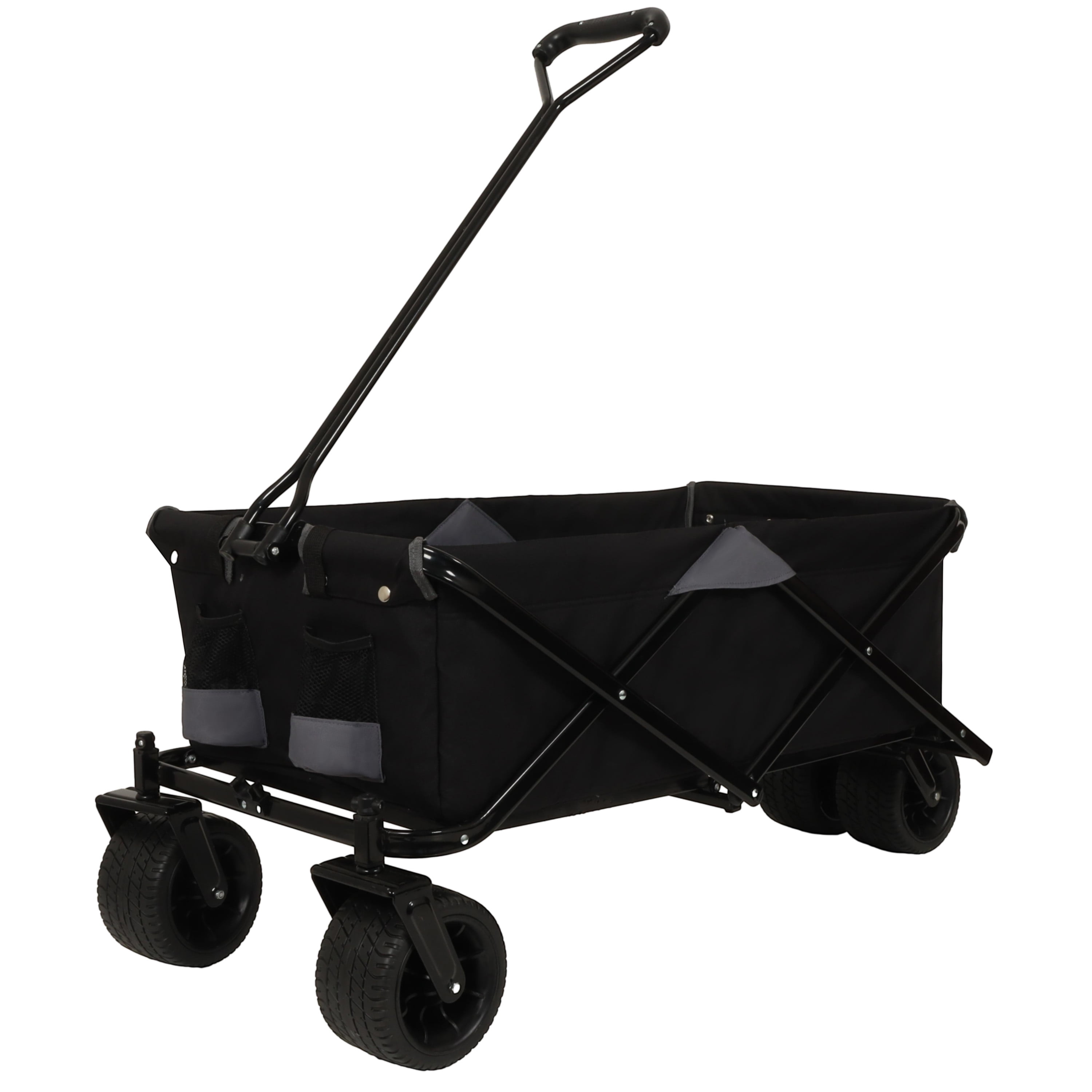 Garden Carts 360° Rotating Rear Wheel Heavy-Duty Folding Wagon with All ...