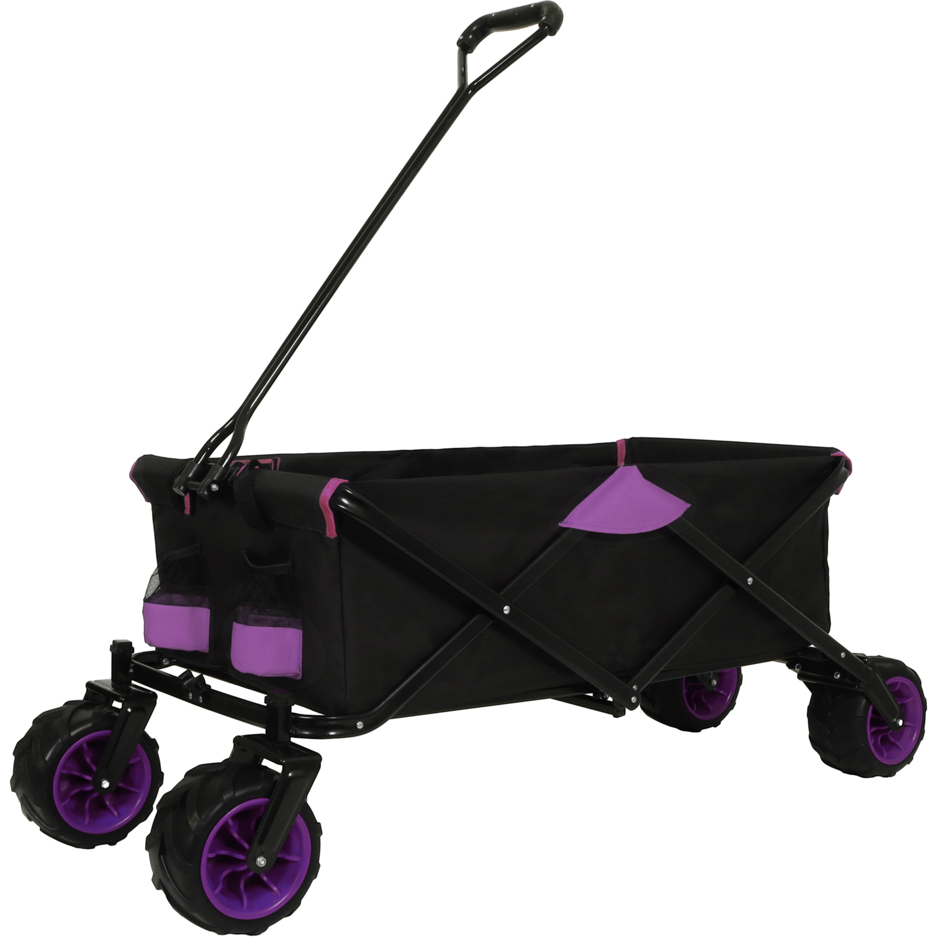 Garden Carts 360° Rotating Rear Wheel Heavy-Duty Folding Wagon with All ...