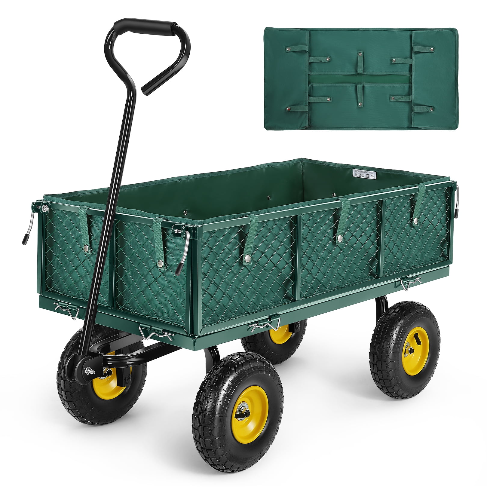 Garden Carts, 880 Pound Steel Garden Cart with Removable Sides ...
