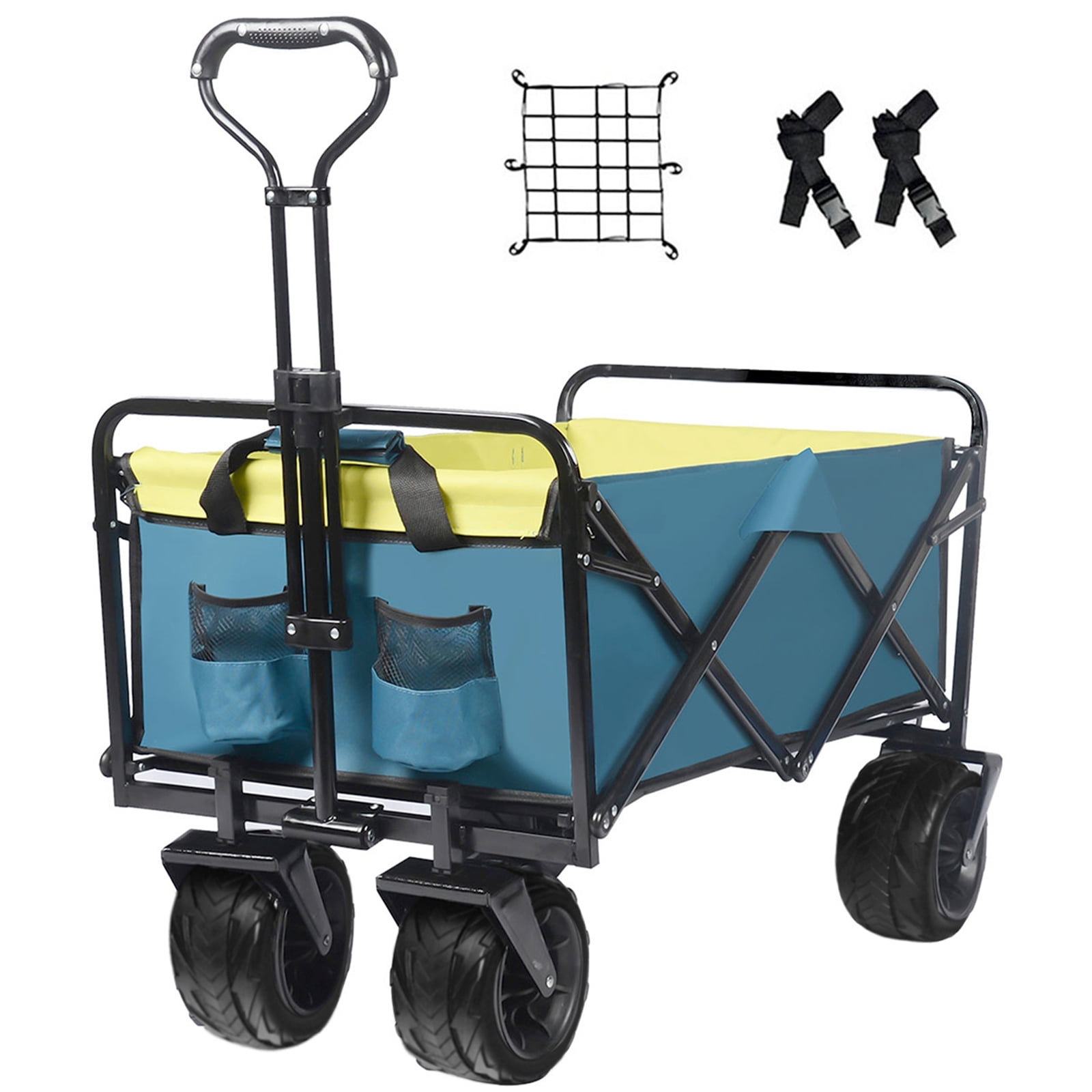 Garden Carts Collapsible Wagon Cart Heavy Duty Foldable Beach Wagon ...