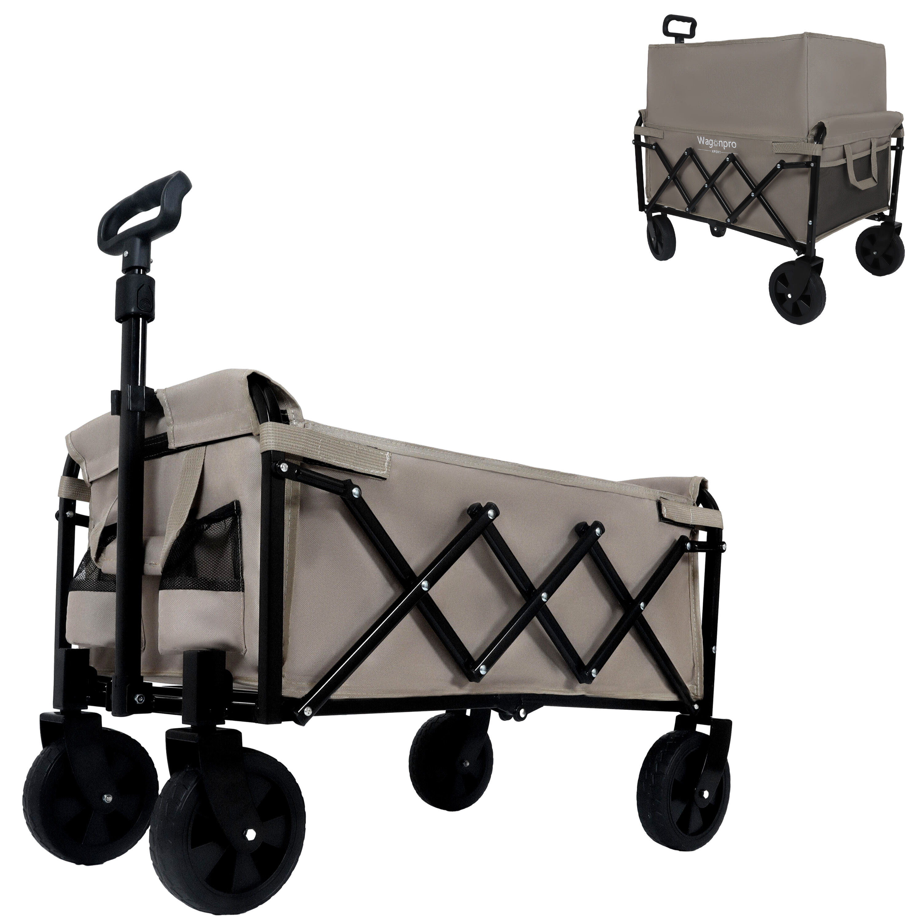 Garden Carts Expandable Dual-Layer Utility Wagon with Extra Space ...