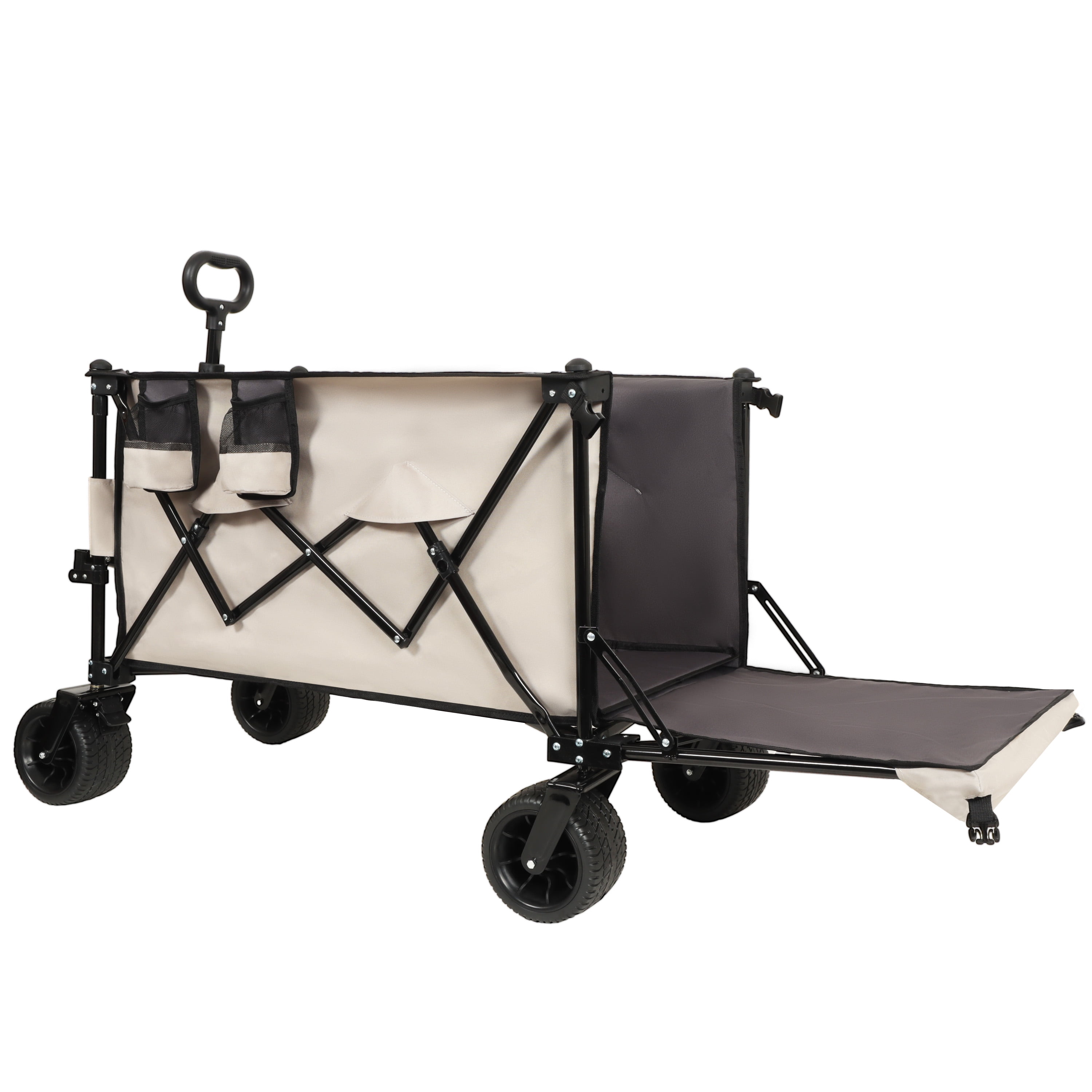 Garden Carts Heavy Duty Folding Wagon with Extendable Tailgate, 480lbs ...