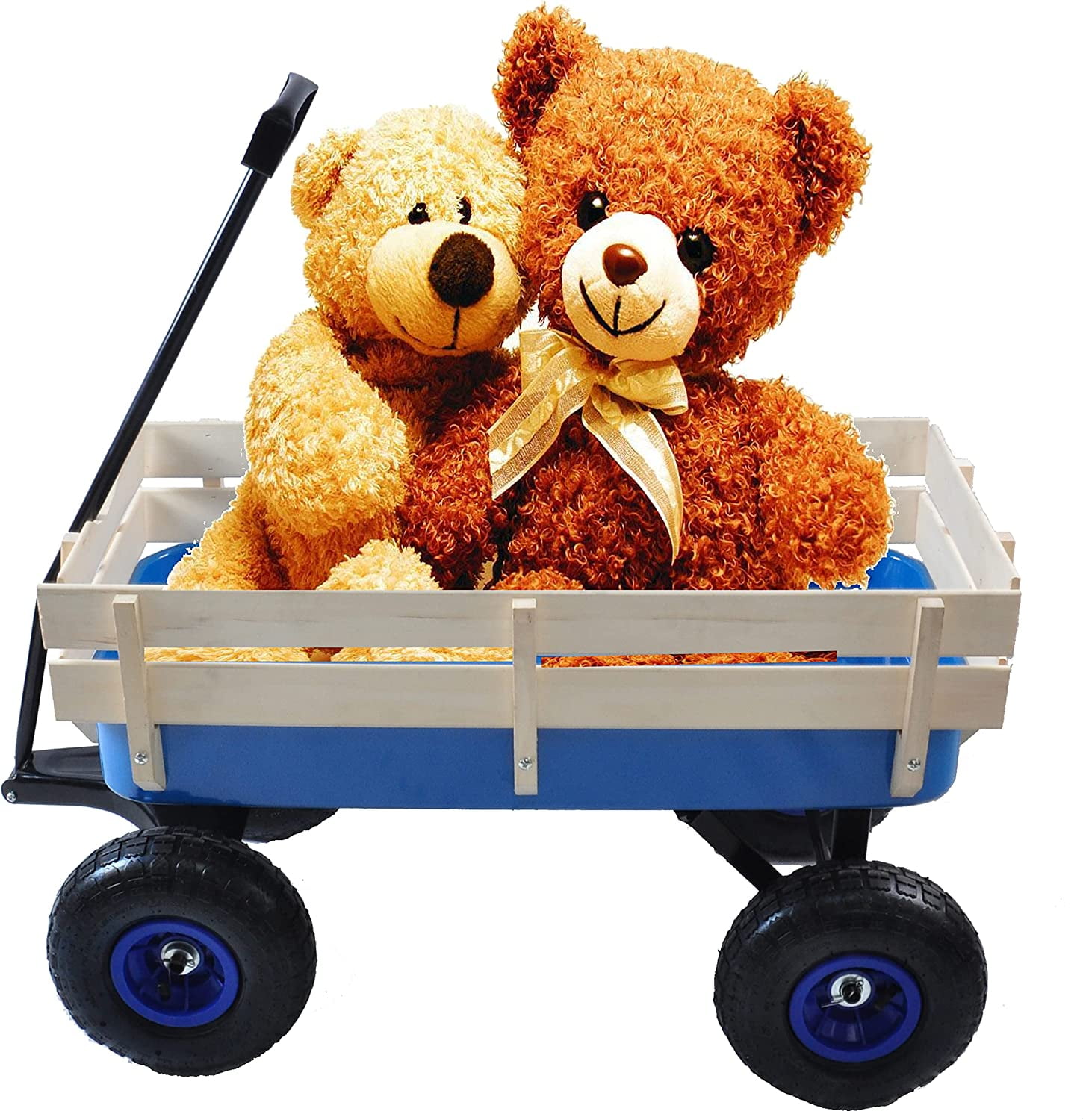 Garden Carts Kids' Pull-Along Wagons with 4 Wheels Pneumatic Tires ...