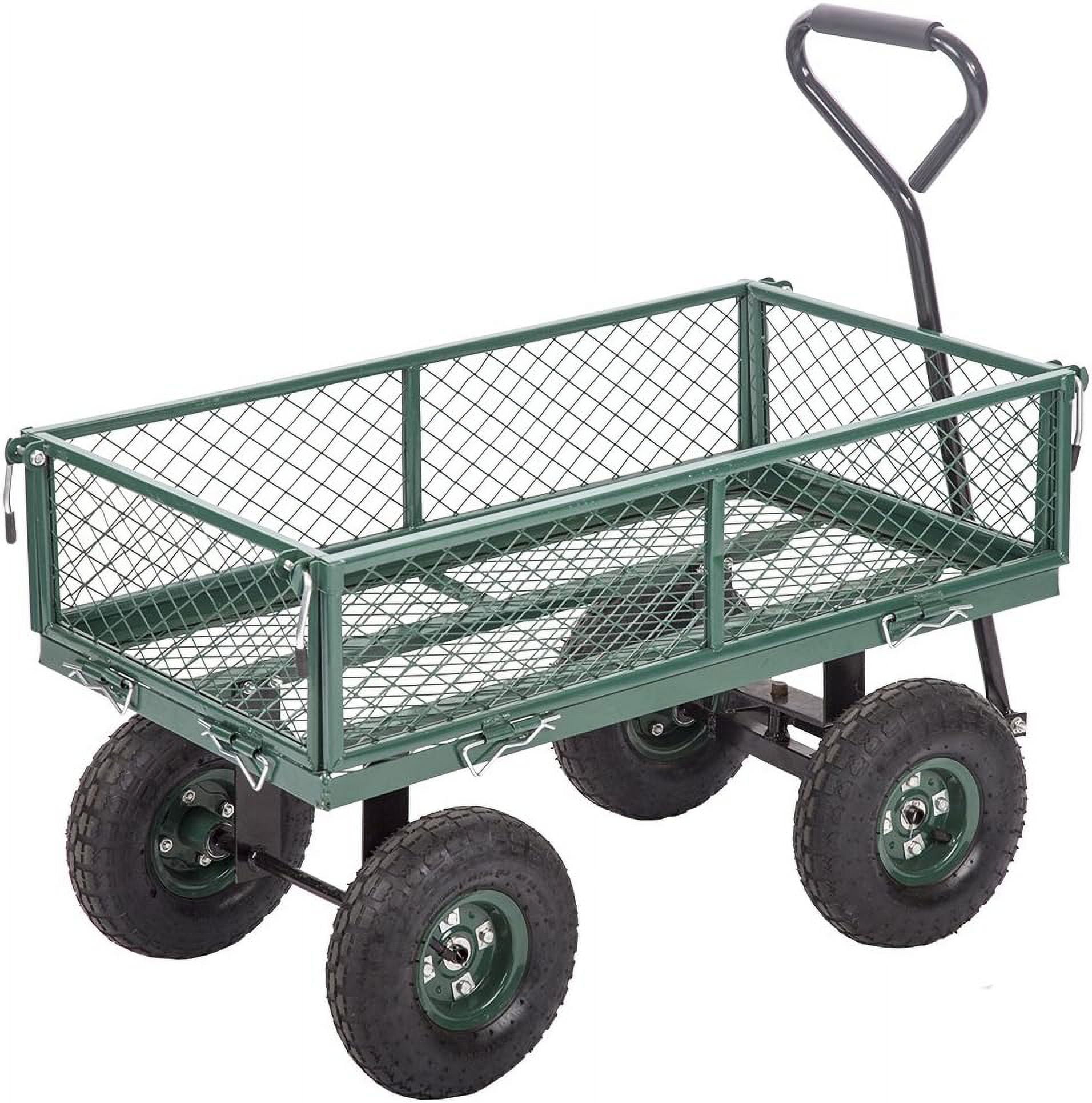 Garden Carts Wagons Heavy Duty Utility Outdoor Steel Beach Lawn Yard ...