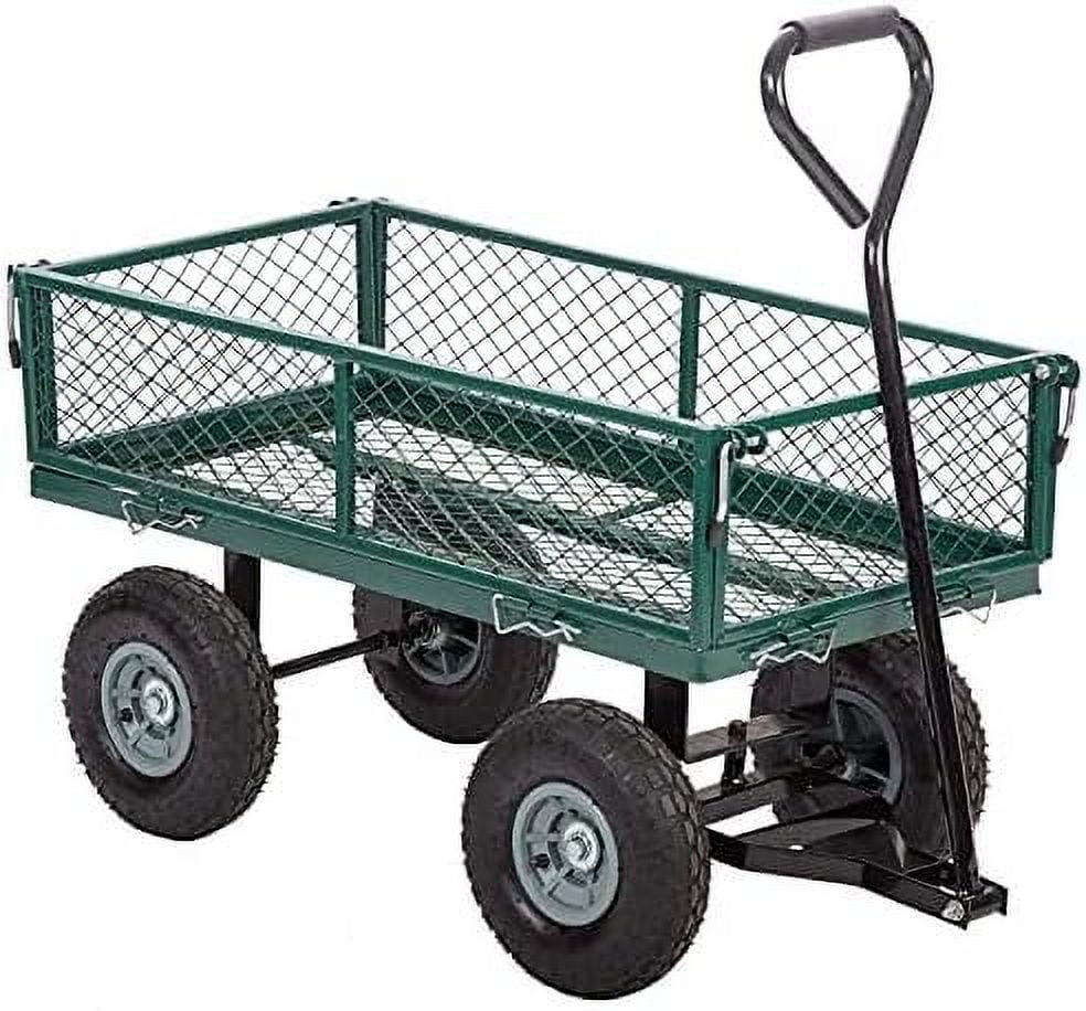 Garden Carts Yard Dump Wagon Cart 400Lbs Lawn Utility Cart Outdoor w ...