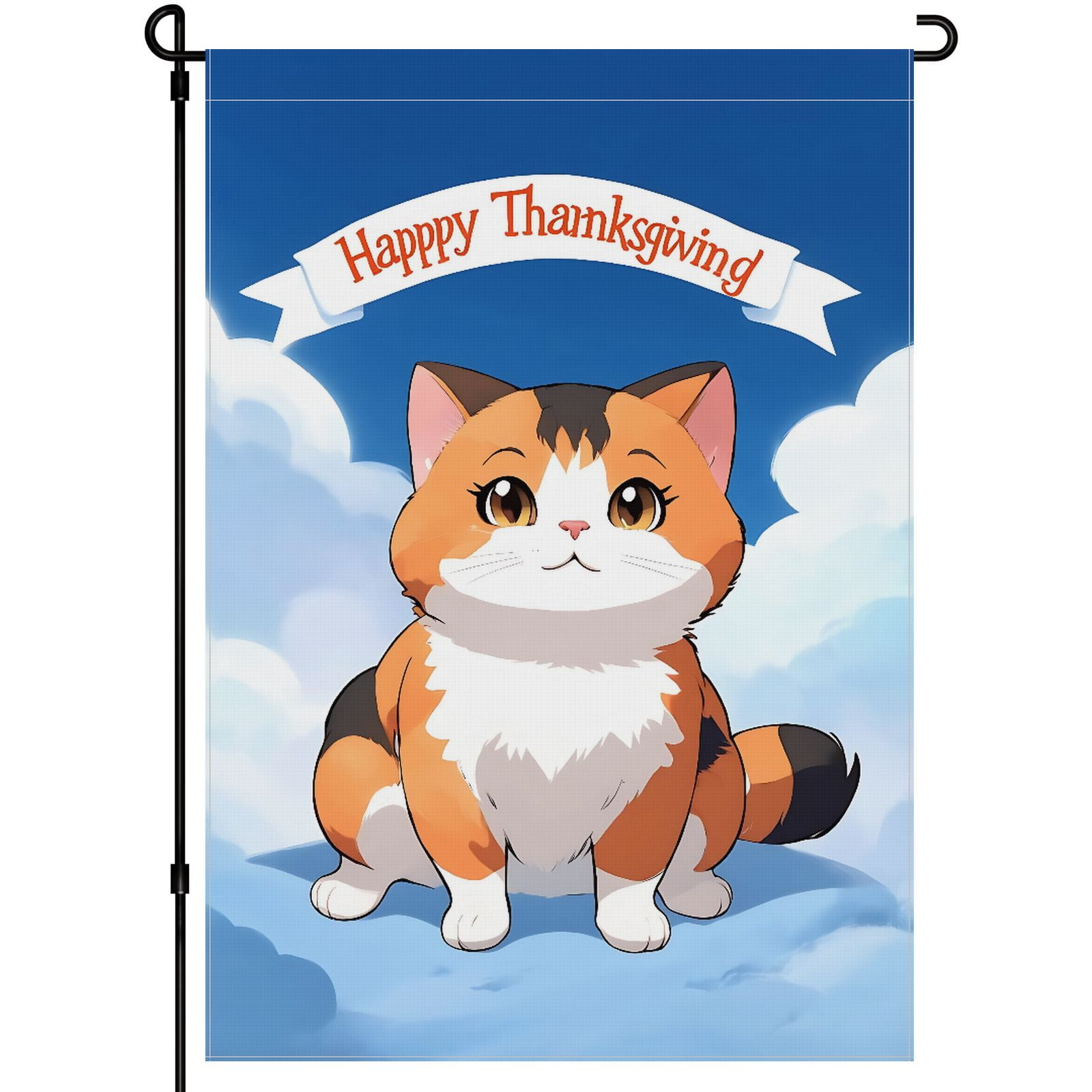 Garden Cat Large Garden Flag, Cute Cat Double Colored Garden Flag ...