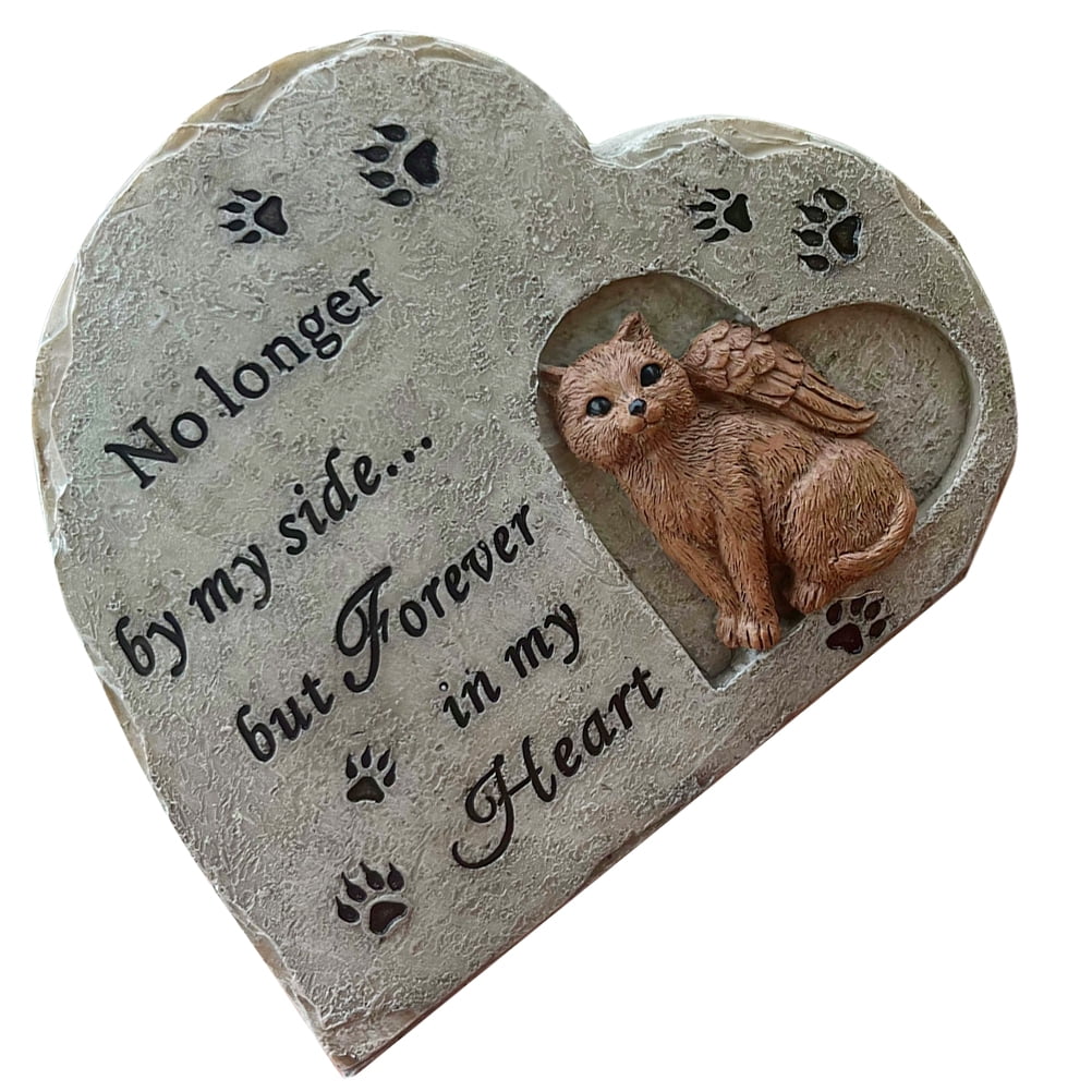 Garden Cat Memorial Stone Ornament Pet Tribute Statue Animal Statute ...