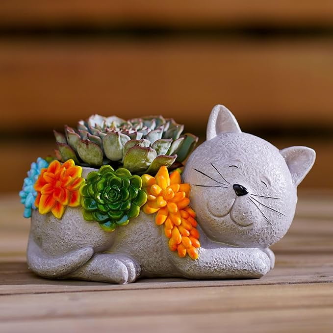 Garden Cat Planter Plant Pots - Cute Cat Small Succulent Pots, Cute ...