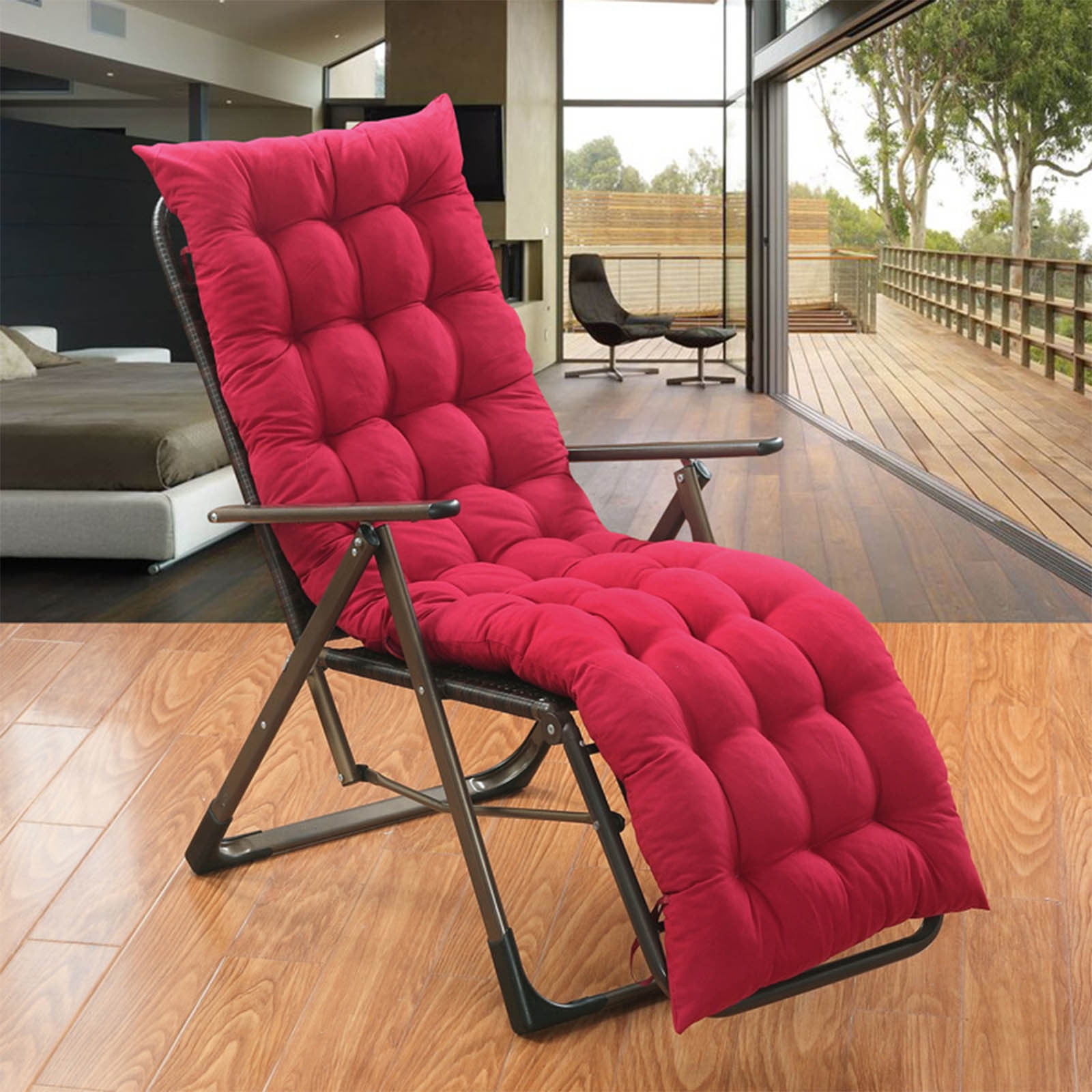 Garden Chaise Lounge Cushions,Portable Sun Lounger Cushions Pad,Thick ...