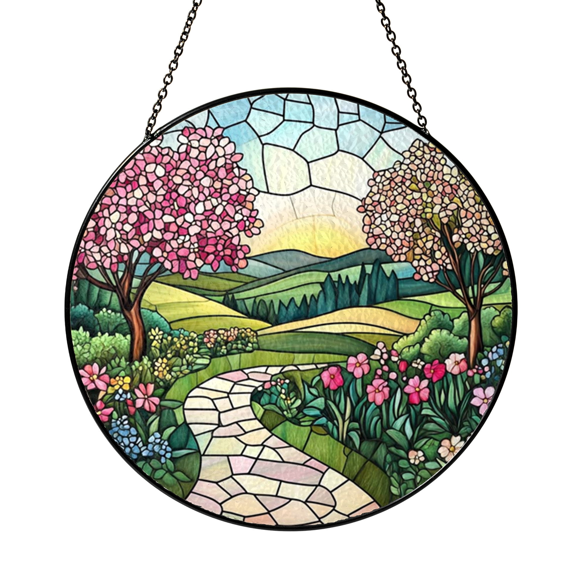 Garden Cherry Blossom Round Window Hanging Art2001 - Walmart.com