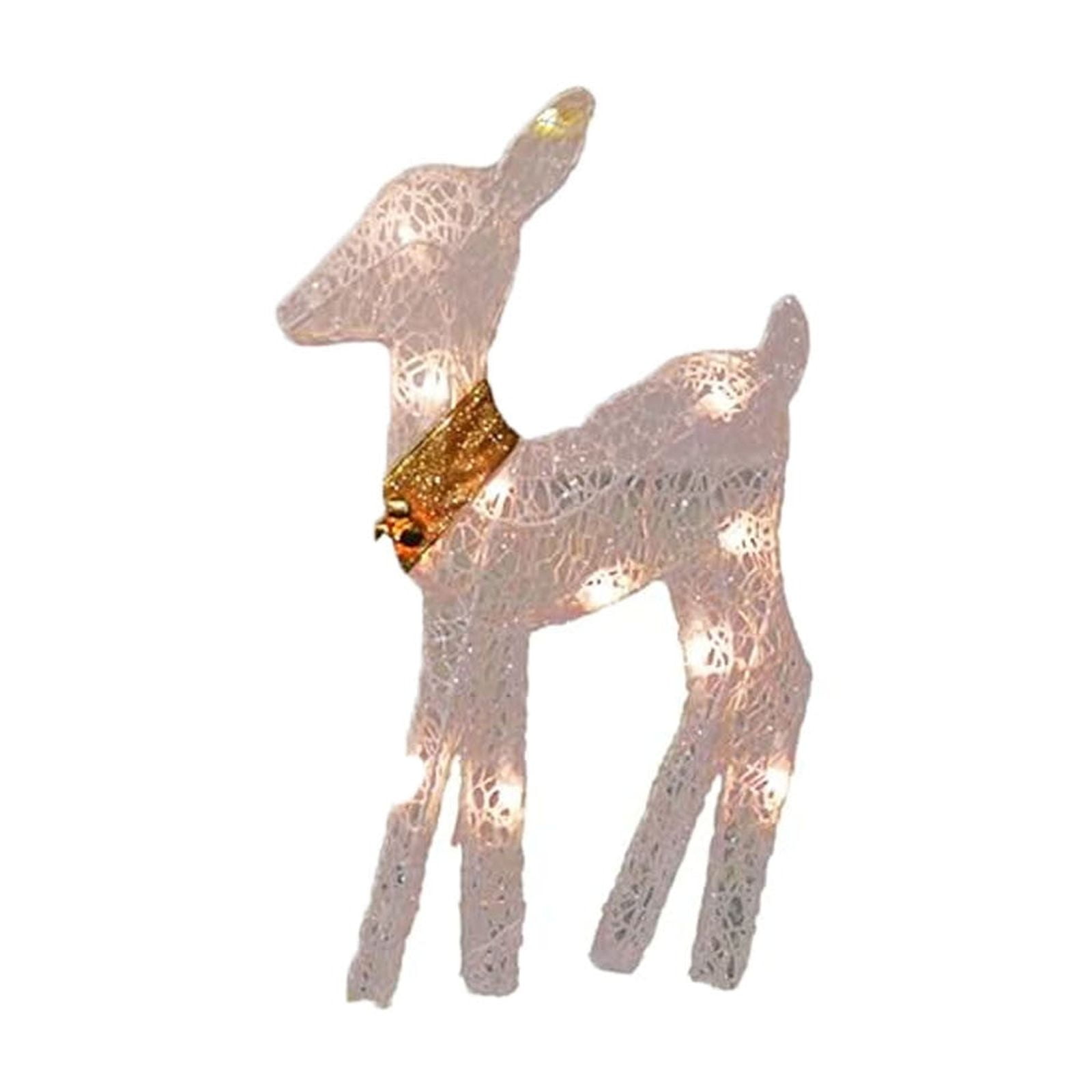 Garden Christmas Shining Deer Set (3 Reindeers with Red Bows), Battery ...