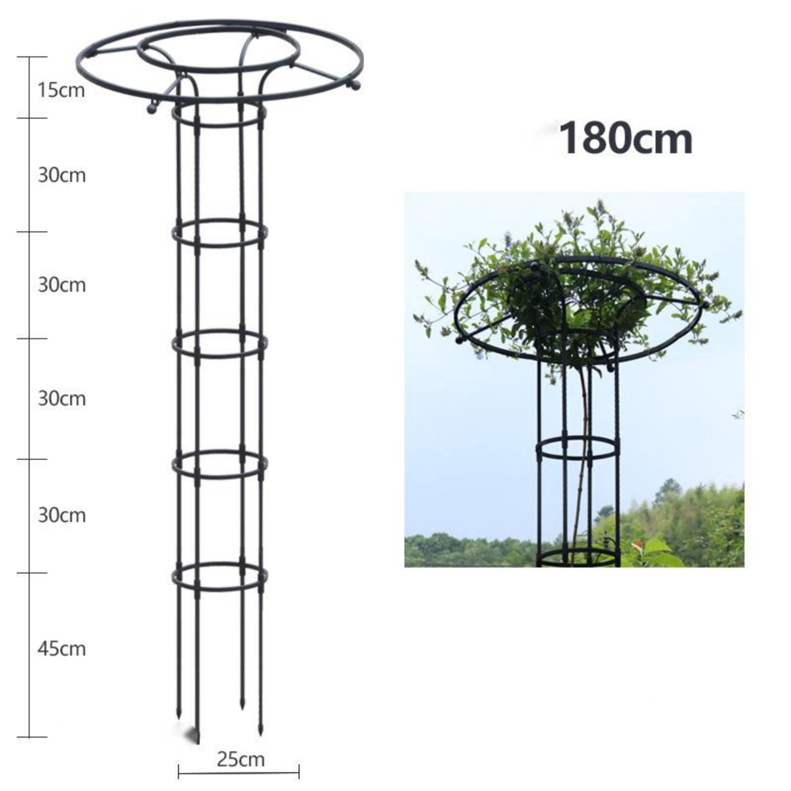 Garden Circular Trellis Black Steel Frame Umbrella Trellis Tower Garden ...