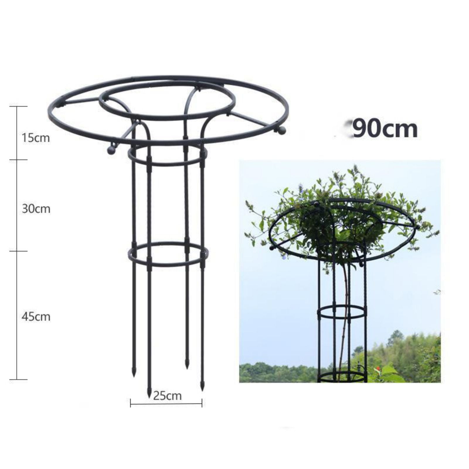 Garden Circular Trellis, Black Steel Frame Umbrella Trellis Tower ...