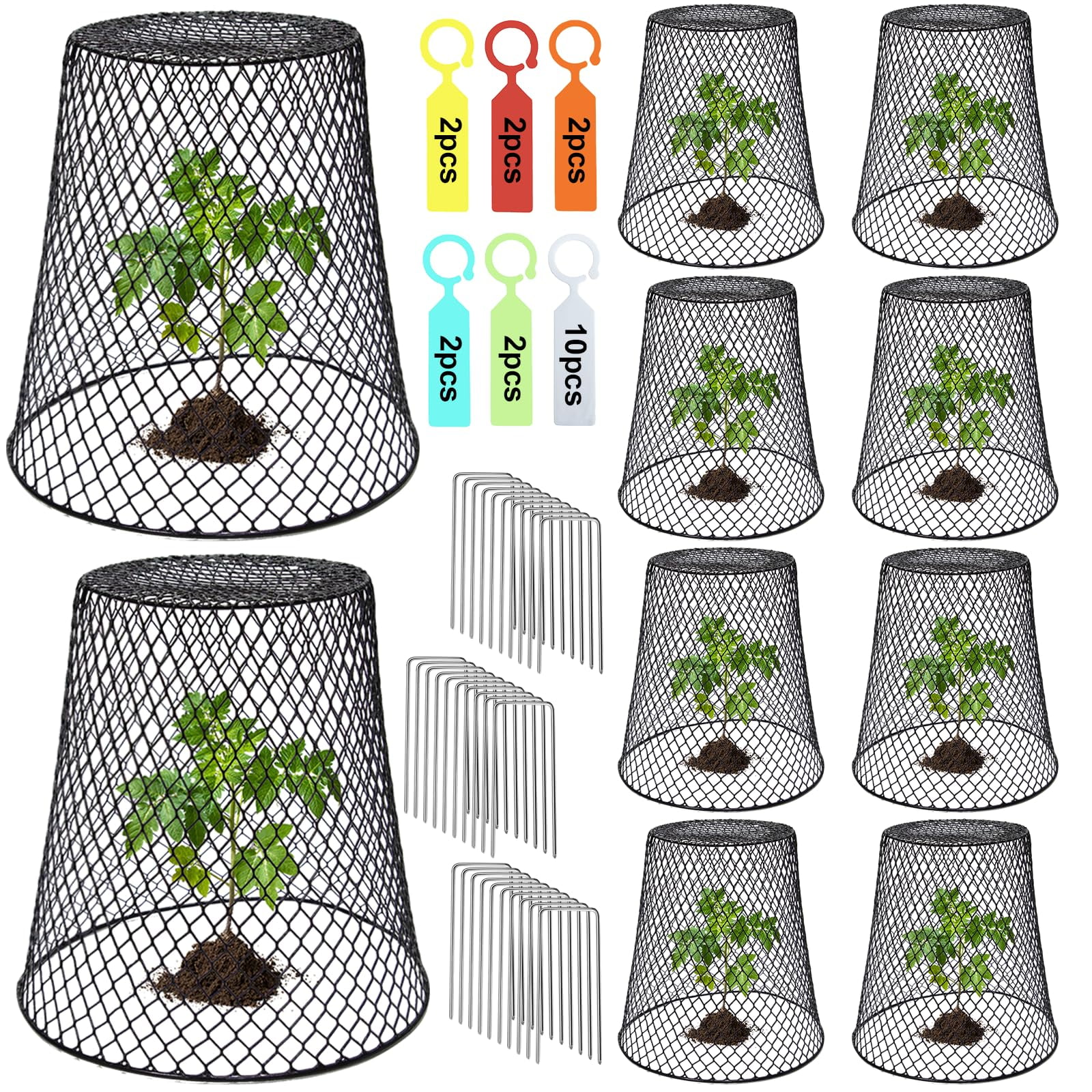 Garden Cloche, CHOII 10 pieces Chicken Wire Plant Covers Plant ...