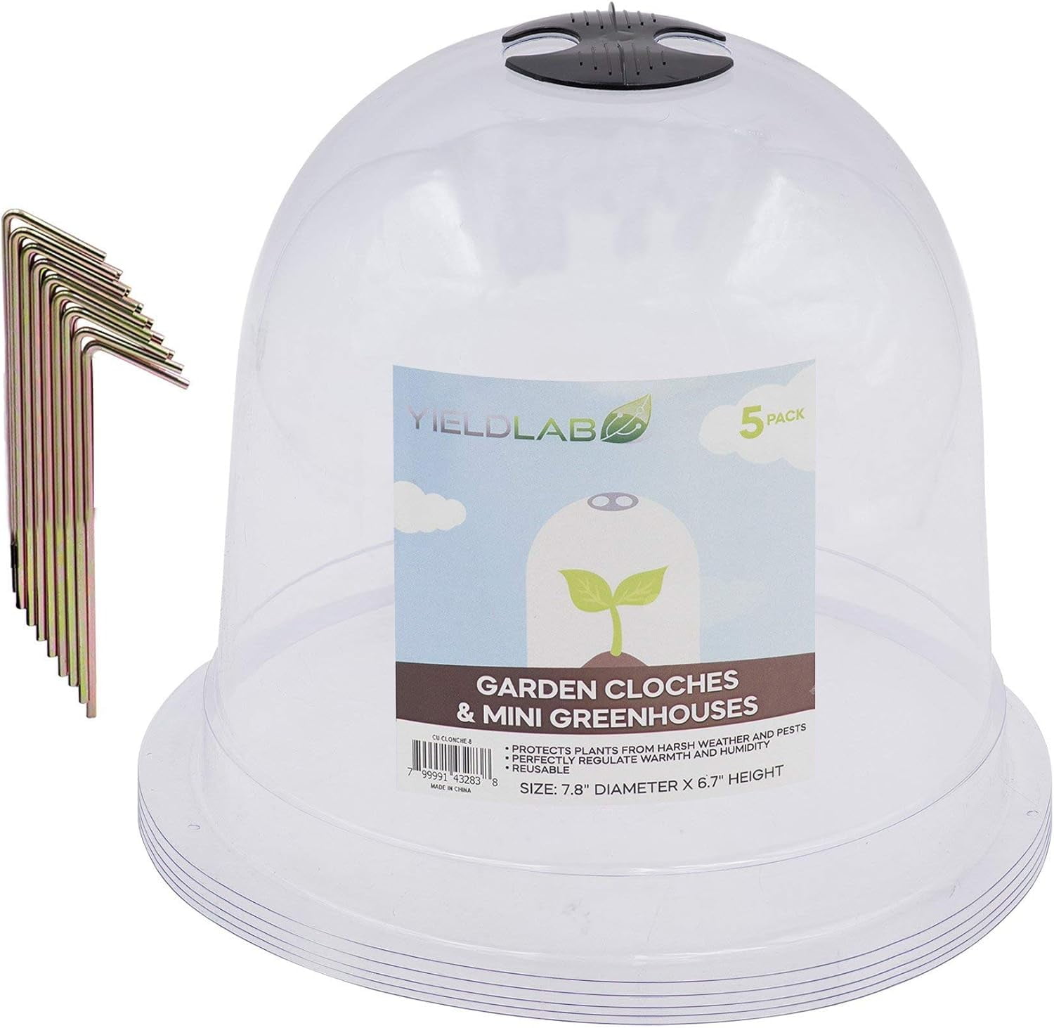 Garden Cloche Dome - 10 Pack Plastic Humidity Cloches for Plants ...