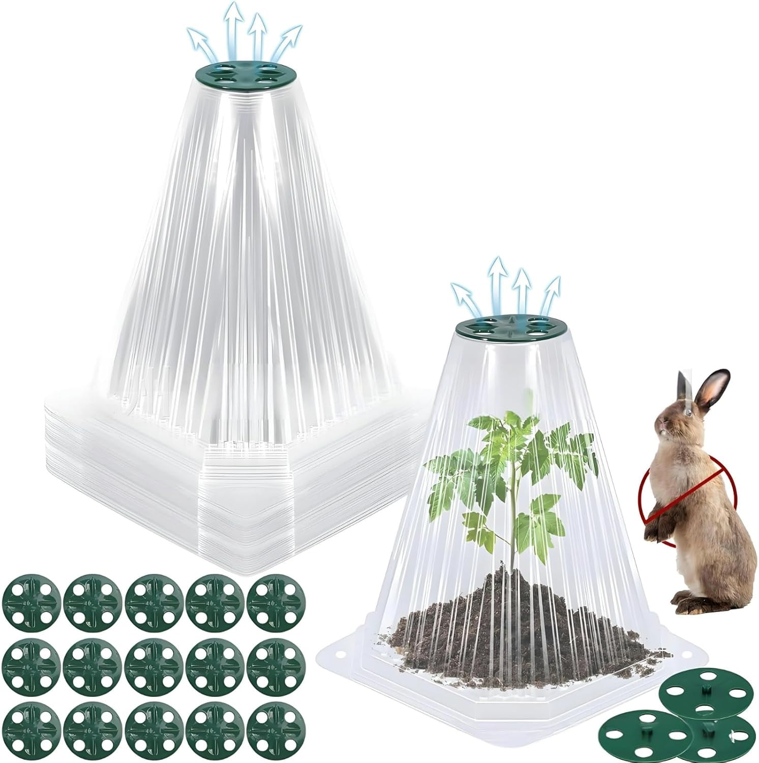 Garden Cloches for Plants, 2025 Upgraded Reusable Bell Plant Covers ...