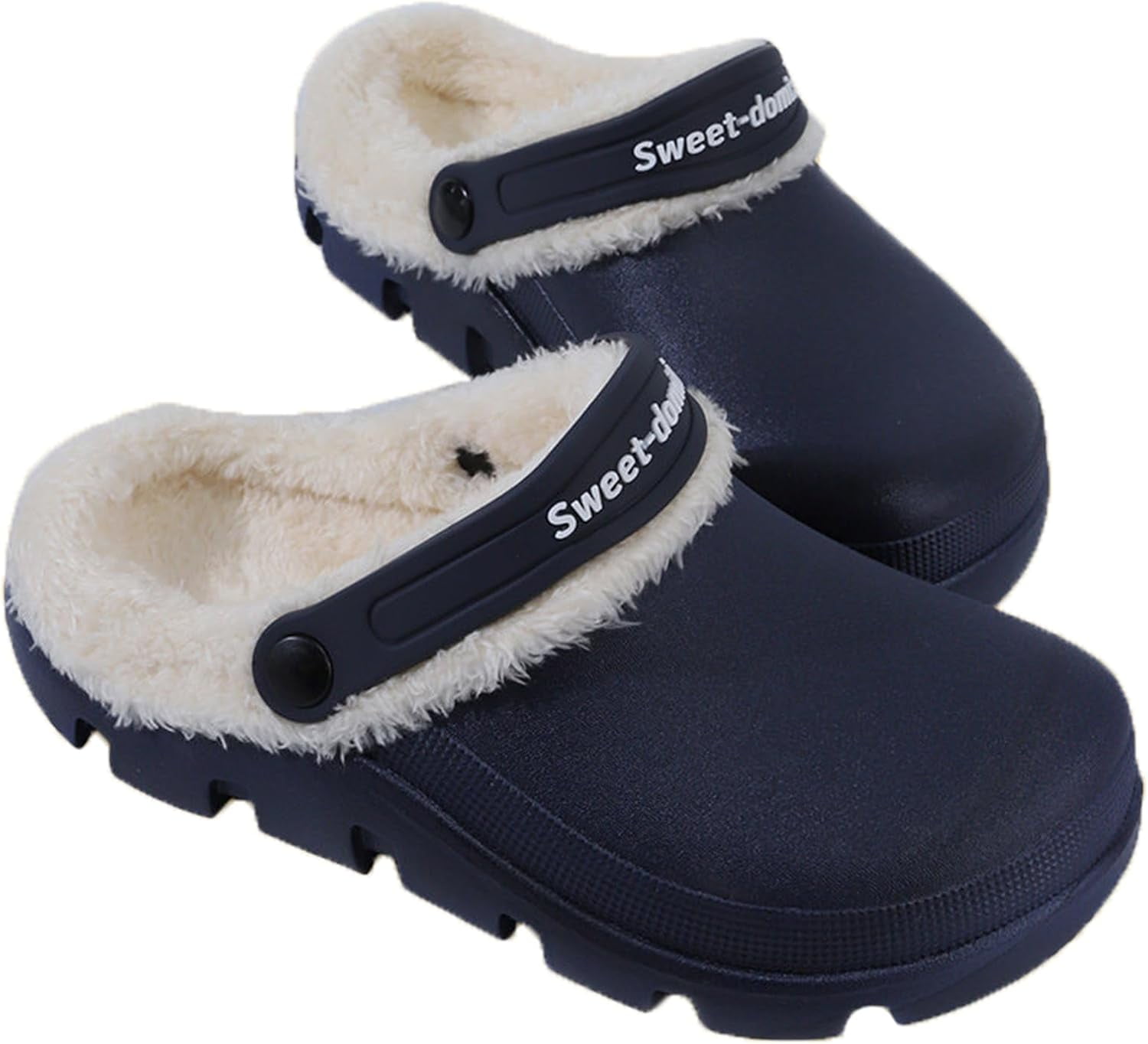 Garden Clogs Fuzzy for House : Women Men Warm Fur Lined Slippers for ...