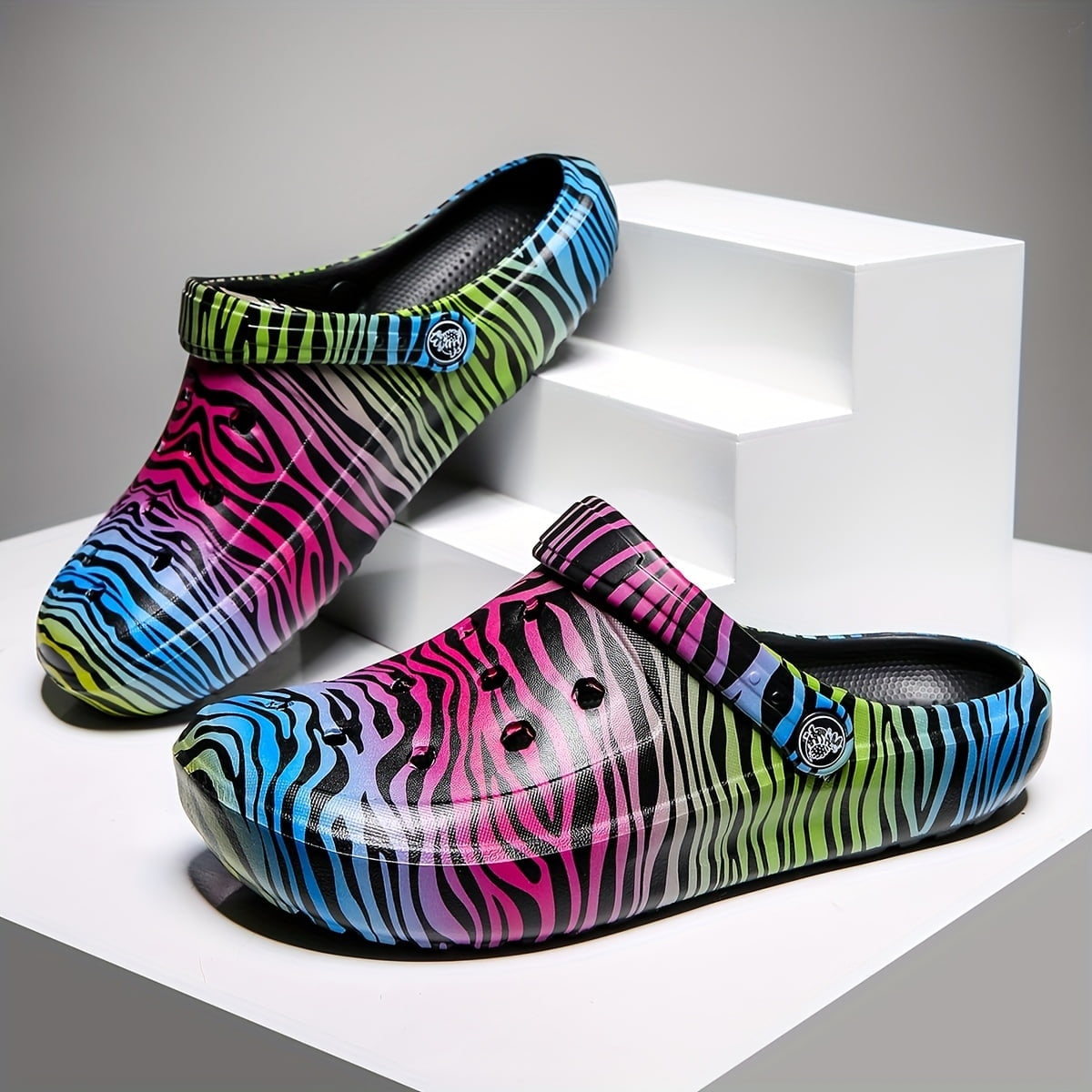 Garden Clogs Women's Tie-dye Pattern Clogs, Slip On Lightweight Two-way ...