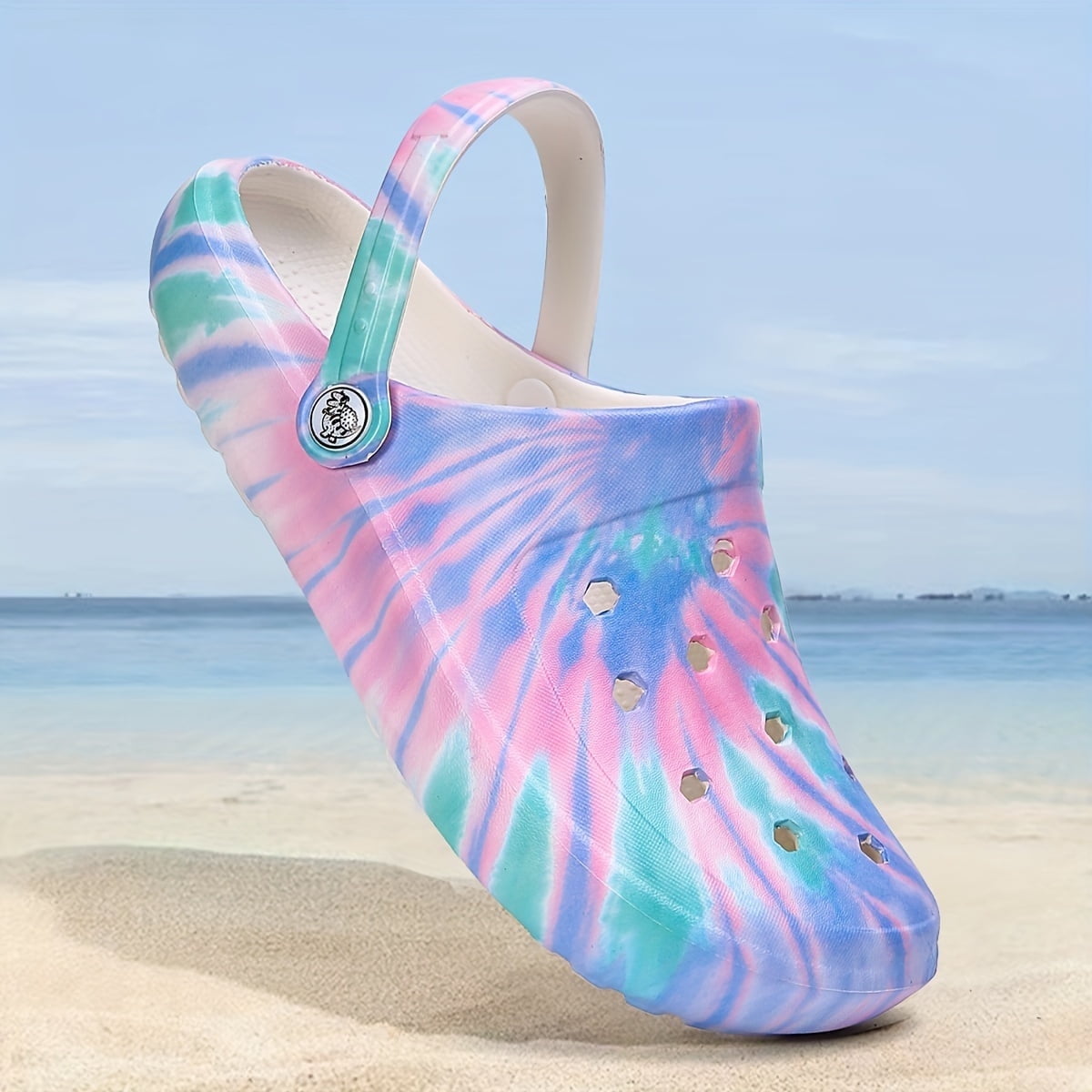 Garden Clogs Women's Tie-dye Pattern Clogs, Slip On Lightweight Two-way ...