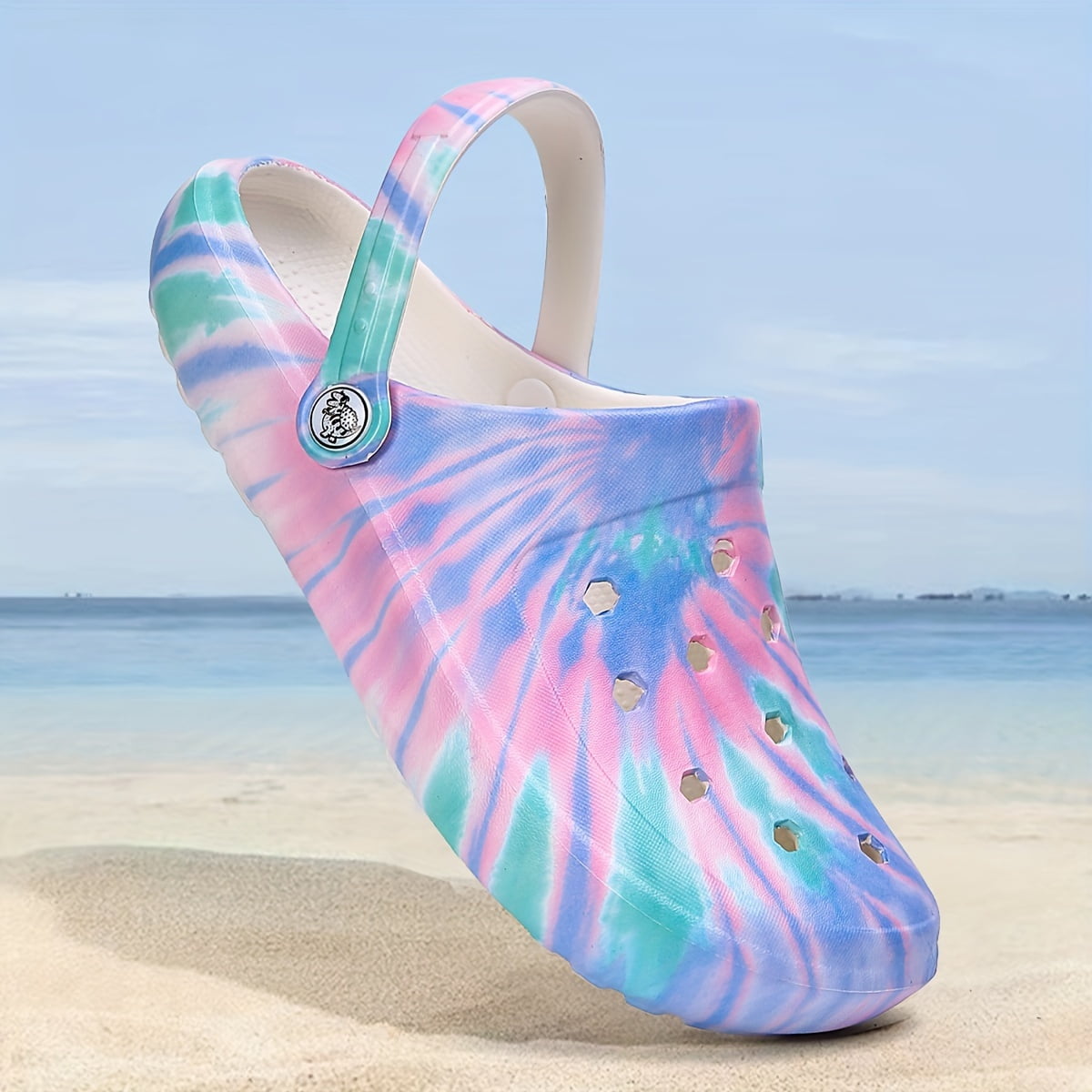 Garden Clogs Women's Tie-dye Pattern Clogs, Slip On Lightweight Two-way ...