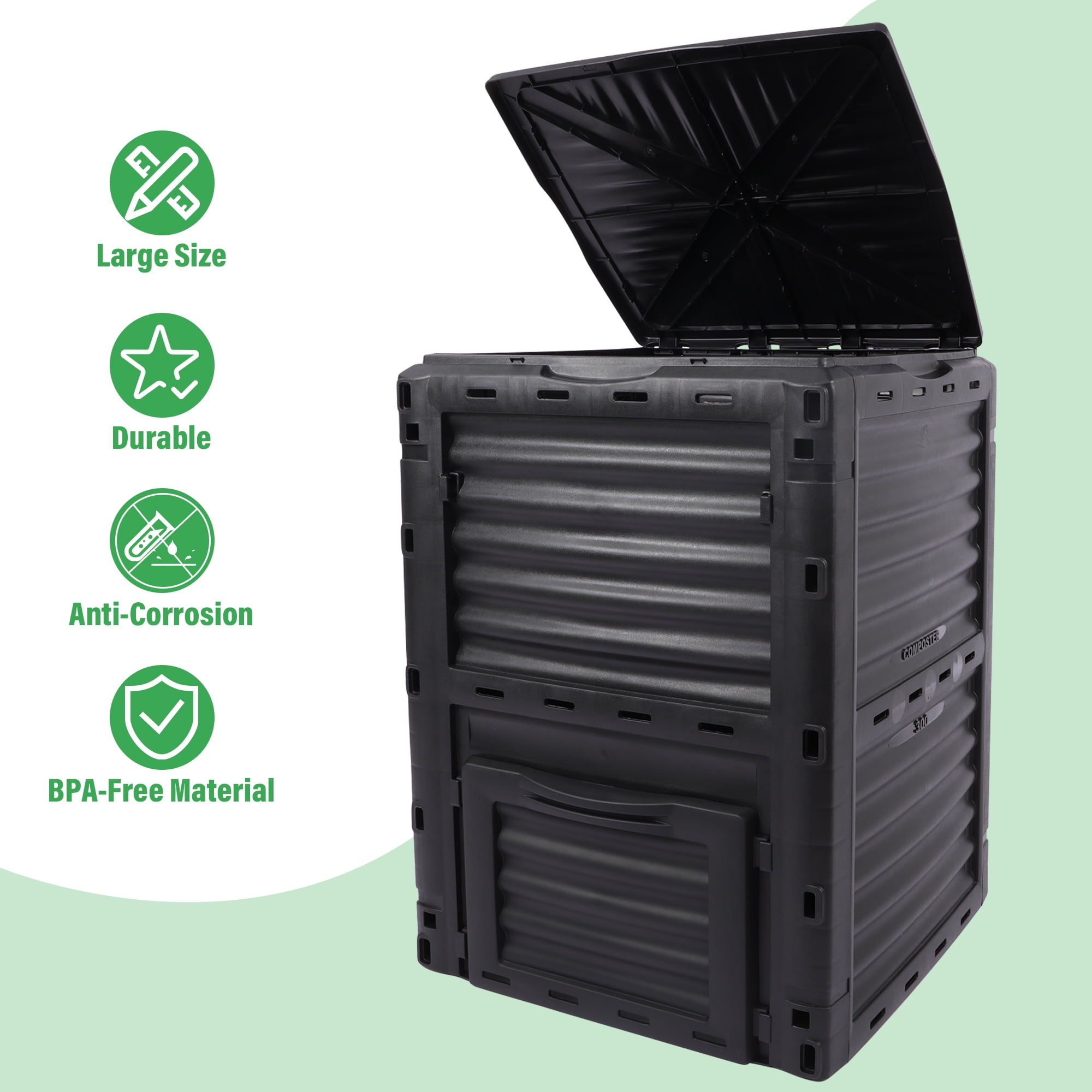 Garden Compost Bin 80 Gallon Outdoor Large Capacity Composter Fast ...