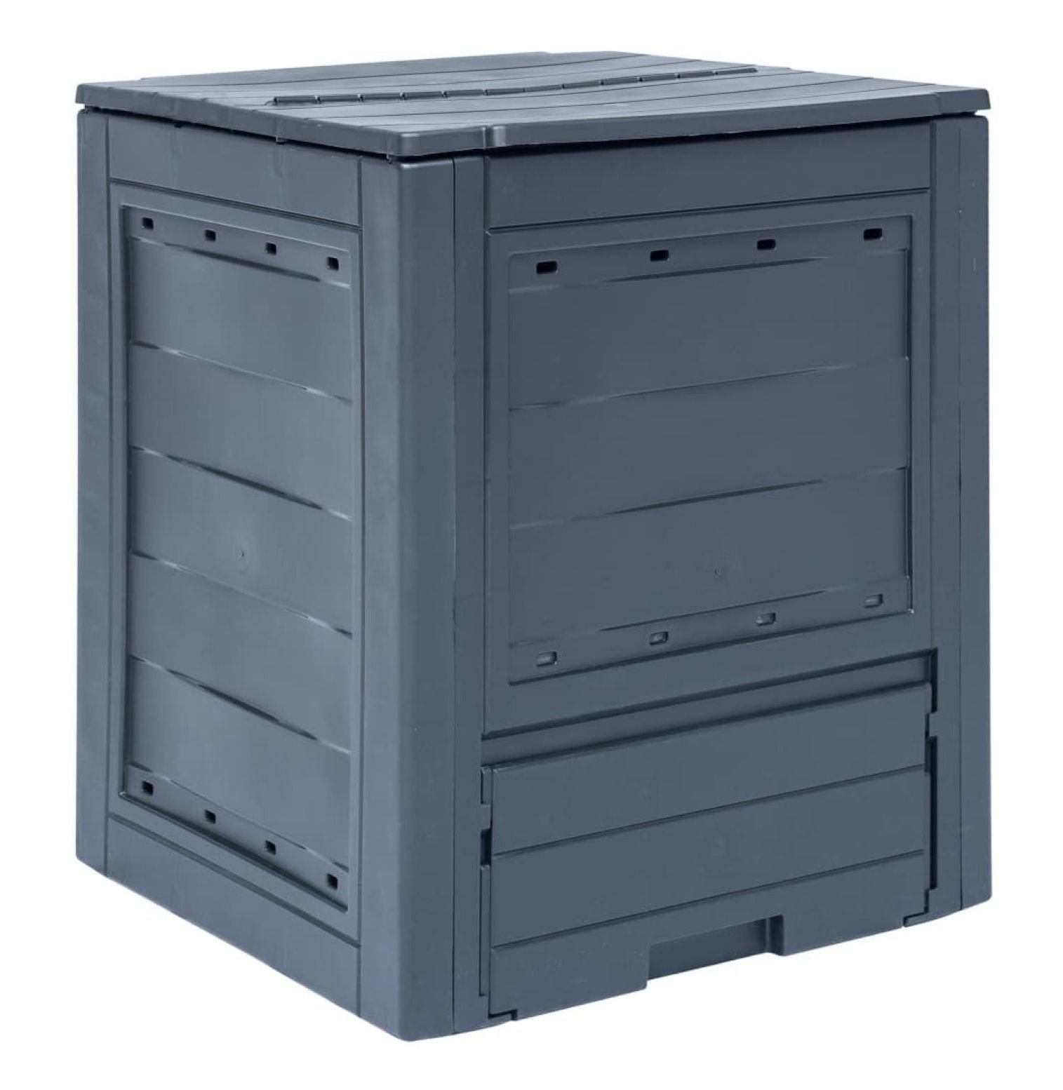 Garden Composter, 68.7 Gal Gray Outdoor Recycling Bin, Weather ...