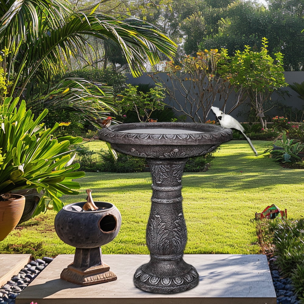 Garden Concrete Bird Bath Outdoor Garden Decor,for Backyard and Patio ...