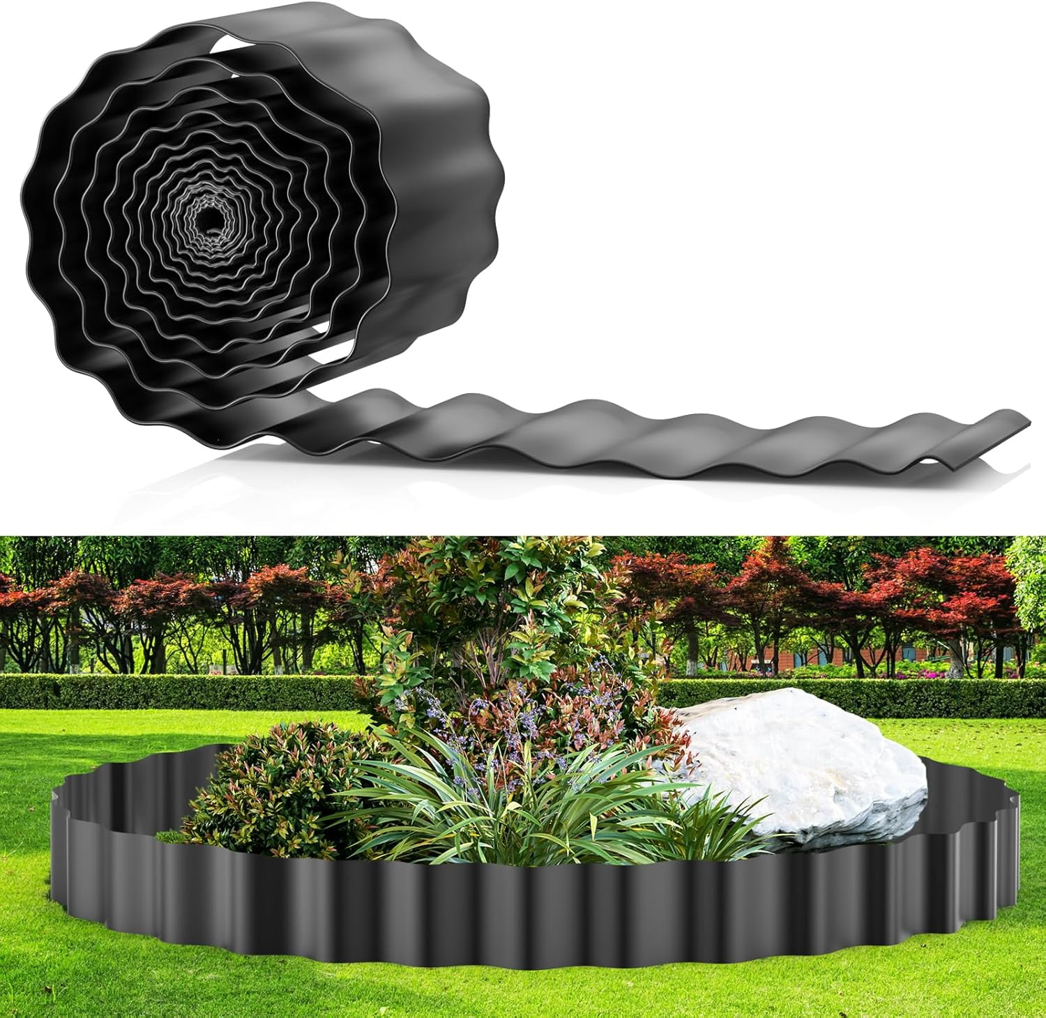Garden Corrugated Metal Landscape Edging Sturdy Galvanized Steel Yard