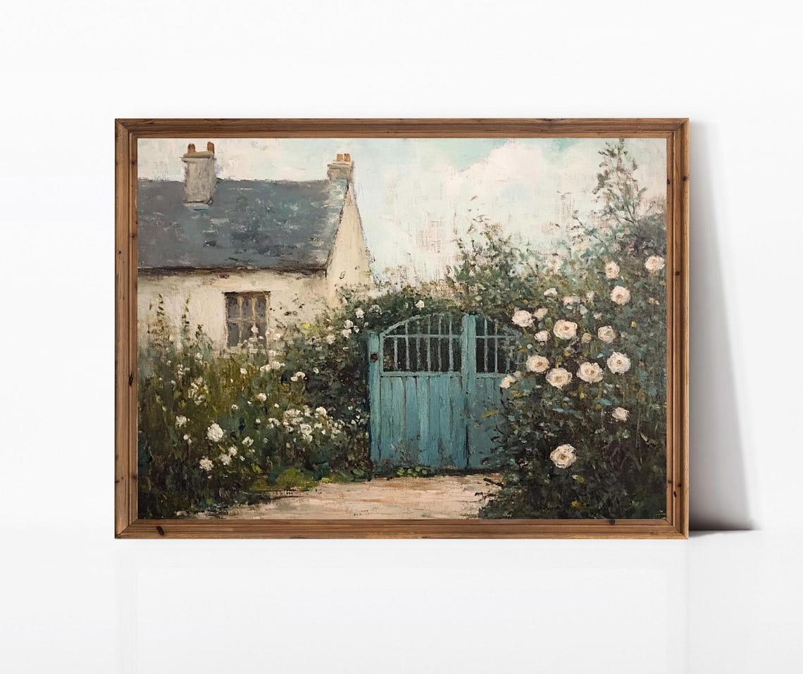 Garden Country Cottage Farmhouse Decor Poster Muted Cottagecore Print ...