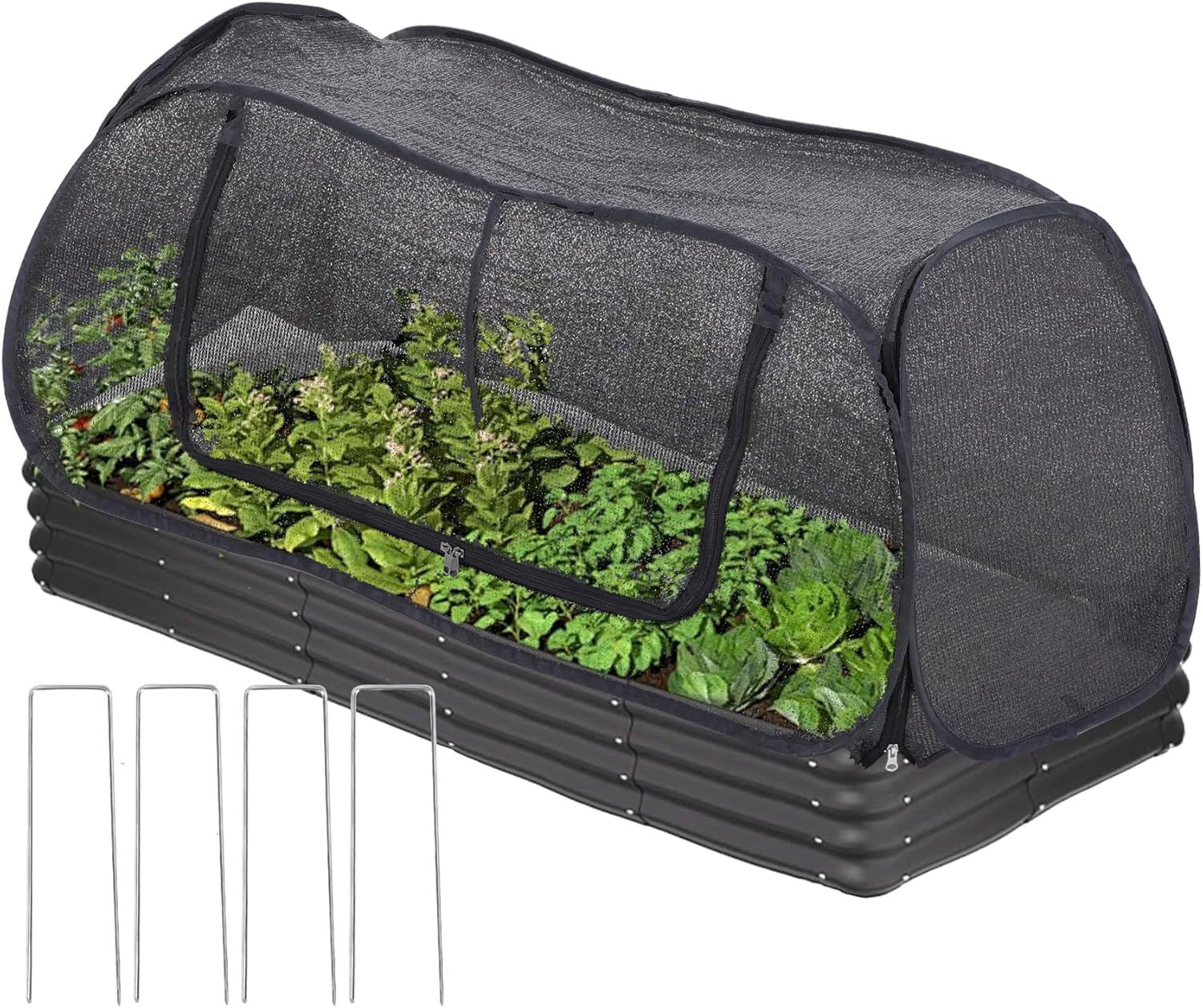 Garden Cover for Raised Beds Pop-Up Mesh Plant Garden Bed Cover for ...