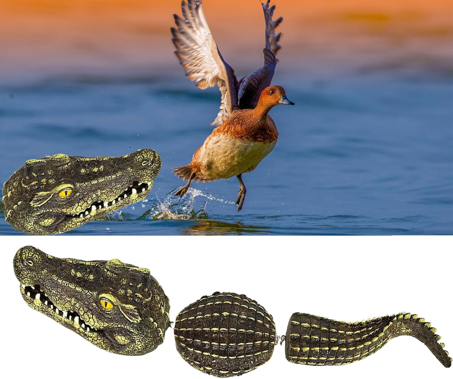 Garden Crocodile Statue,Float Alligator Head Decor,Pond Floating ...