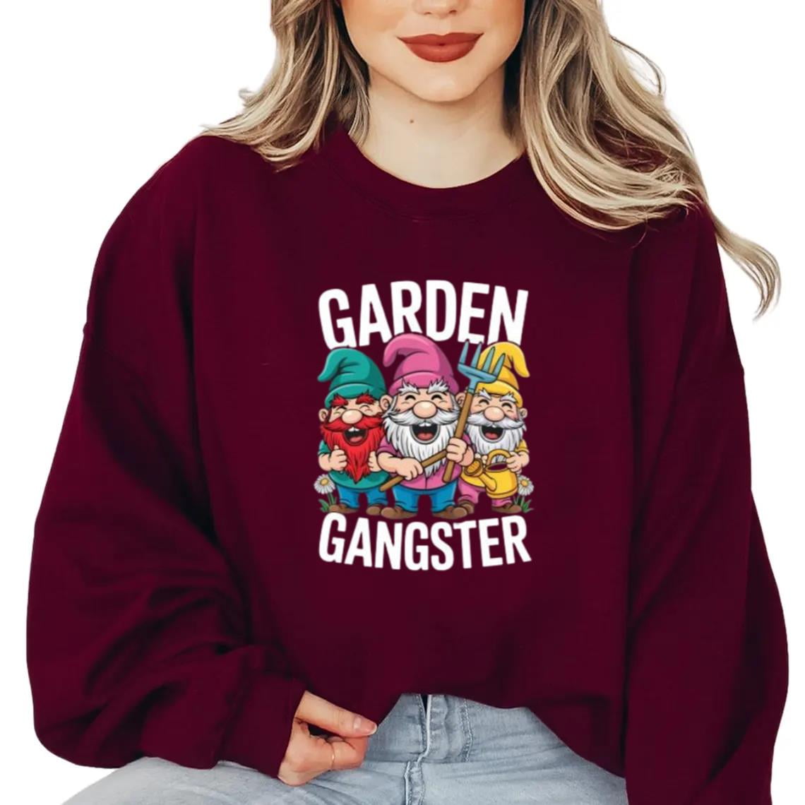 Garden Cute Gnomes Funny Meme Yard Lawn Gnome Decoration Sweatshirt ...