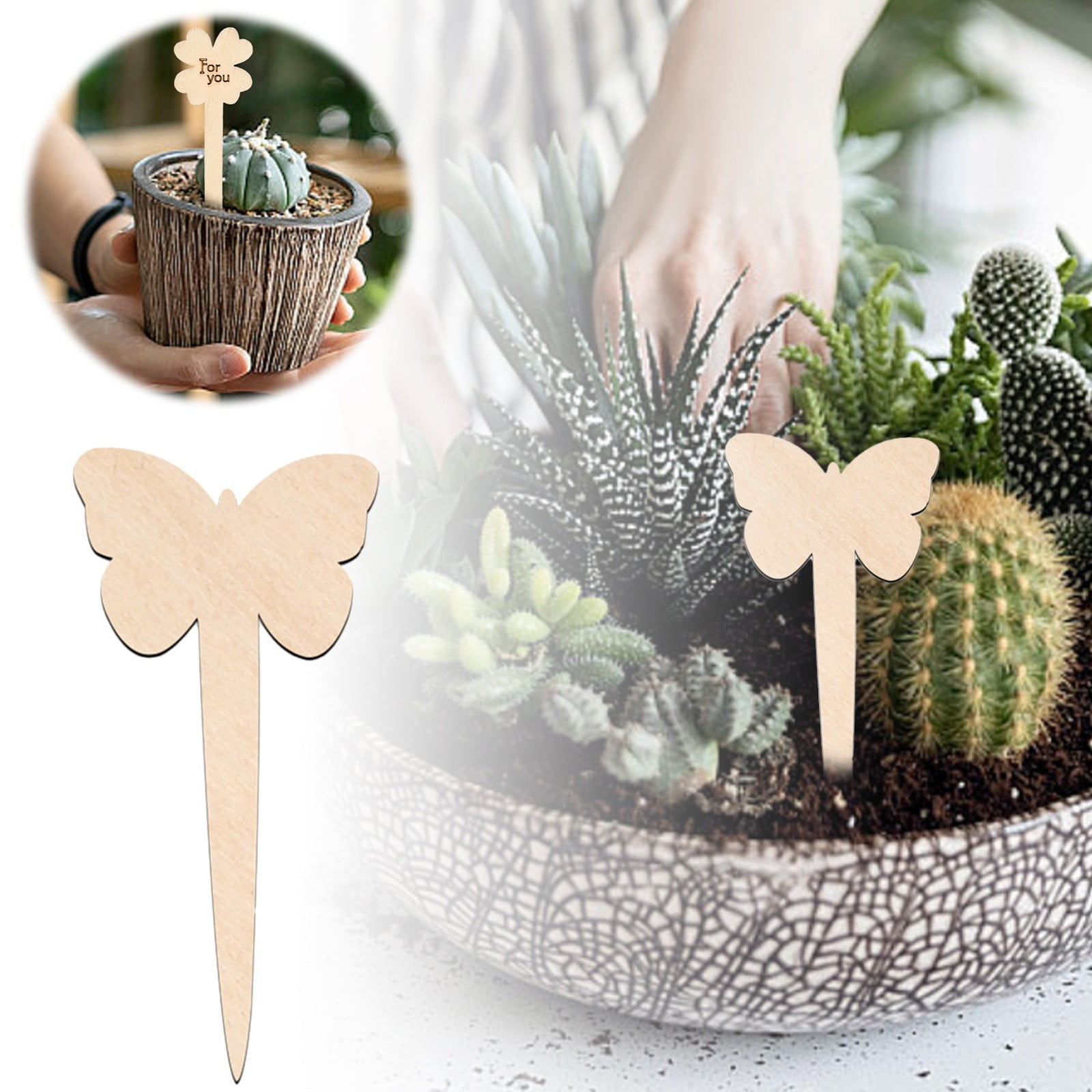 Garden DIY Wooden Hangs For Flower Pots Handmade Identification Tags ...