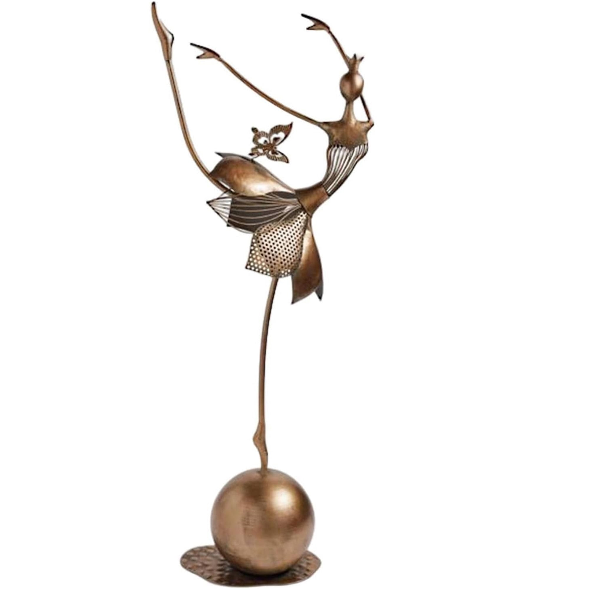 Garden Dancing Girl Figurine Outdoor Sculpture Funny Metal Statue Art ...
