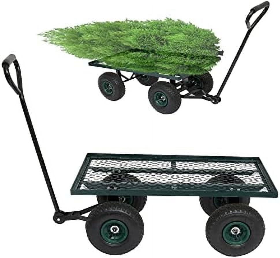 Garden Deck Wagon Utility Cart Transport Platform Patio Moving Cart ...