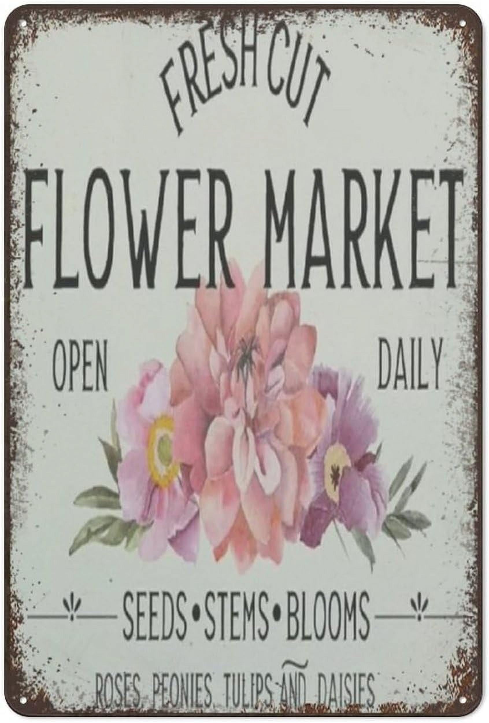 Garden Decor,Fresh Cut Flower Market Open Daily Seeds Stems Blooms ...