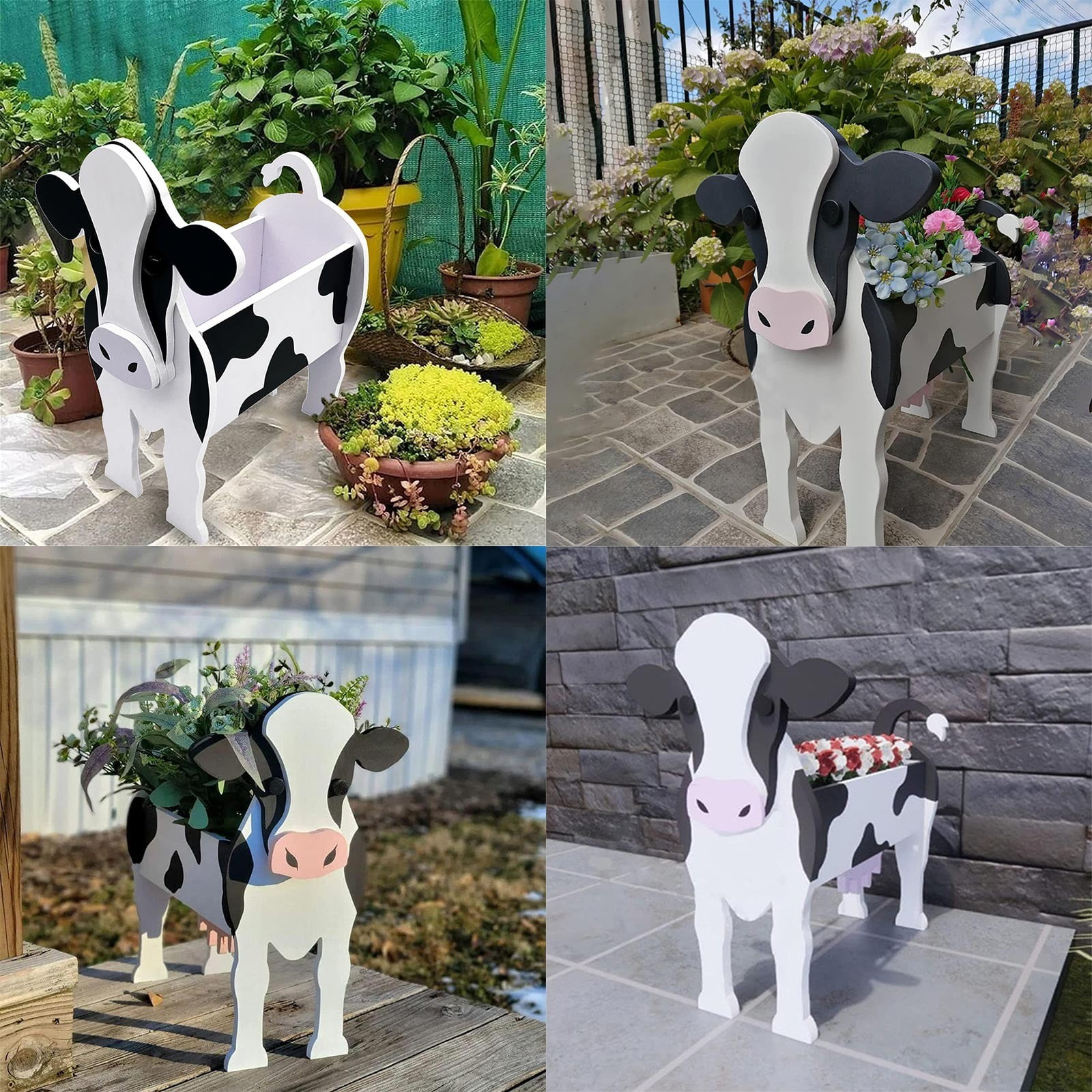 Wiueurtly Vw Plant Pot,Garden Animals Cows,Pots & Planters,Garden ...